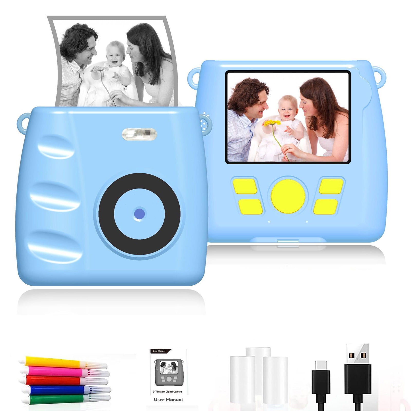 PPgejGEK Mini Print Portable Thermal Printing Camera with Instant ...