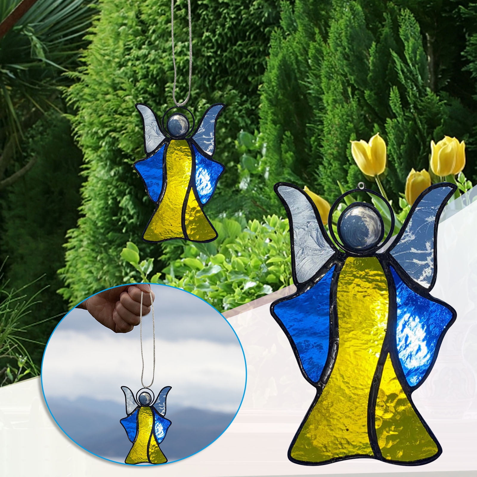 PPgejGEK Painted Acrylic Peaceful Sunshine Translucent Window ...