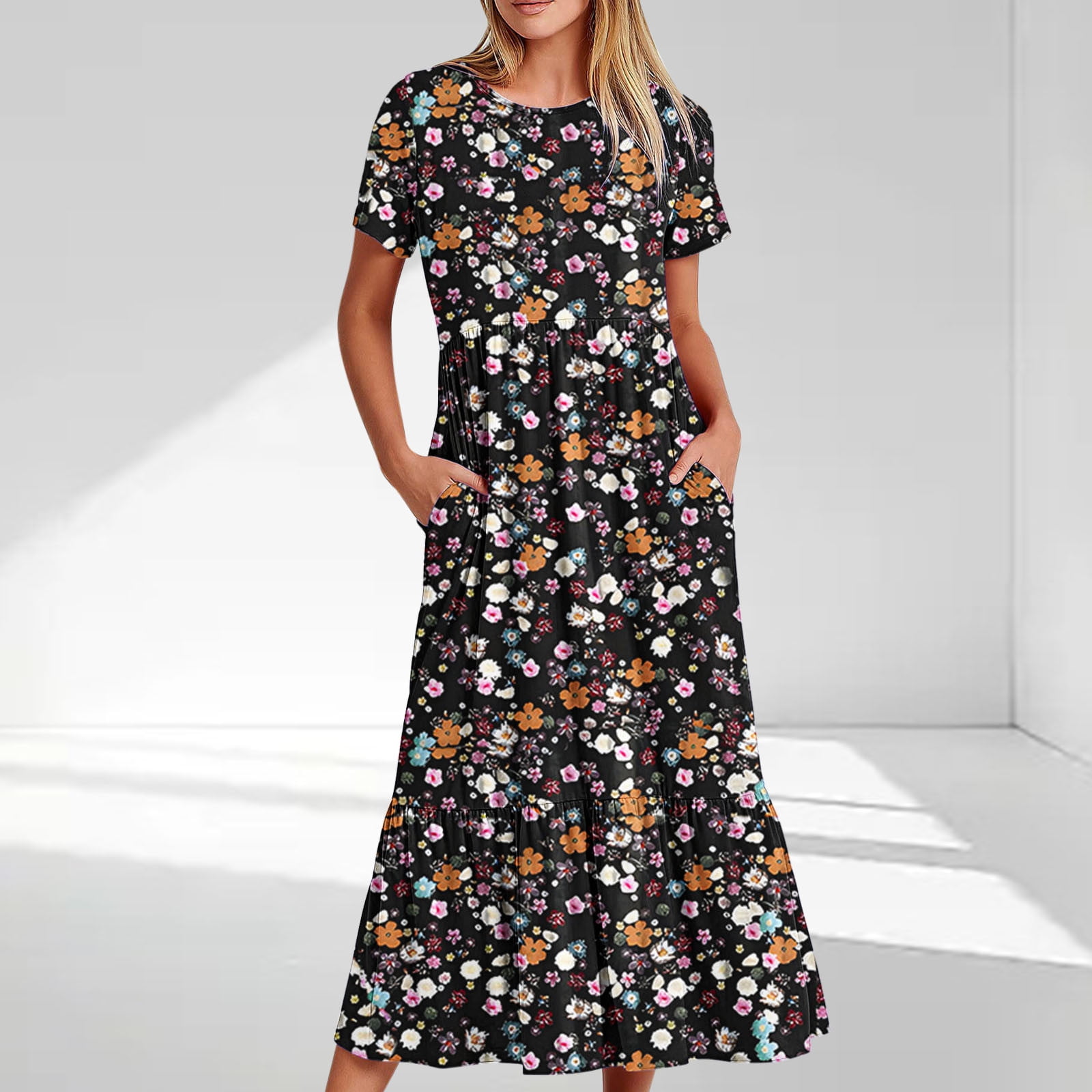 PPgejGEK Party Dresses for Women Dressy Casual Summer Relaxed Fit Crew ...