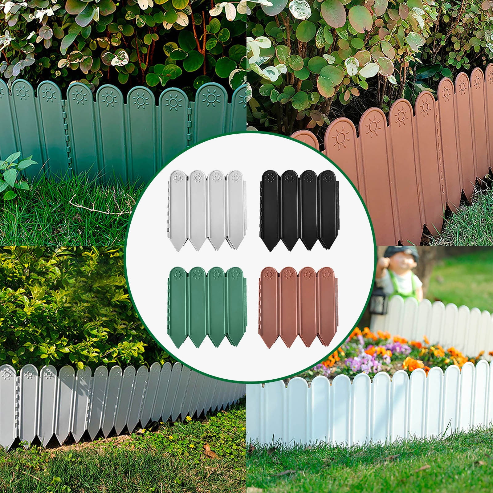 PPgejGEK Plastic Garden Fence Small Border 20x22cm/7.87x8.66in 10-Pack ...