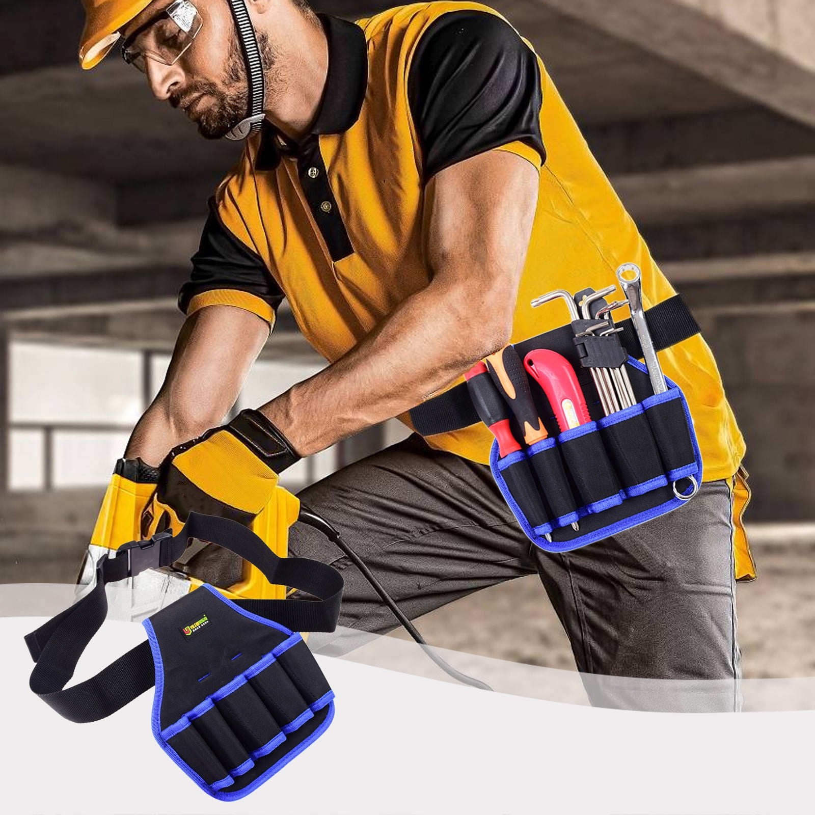 PPgejGEK Pocket Tool Belts with Release Buckle Heavy Duty Detachable Adjustion Utility Belt Work ...