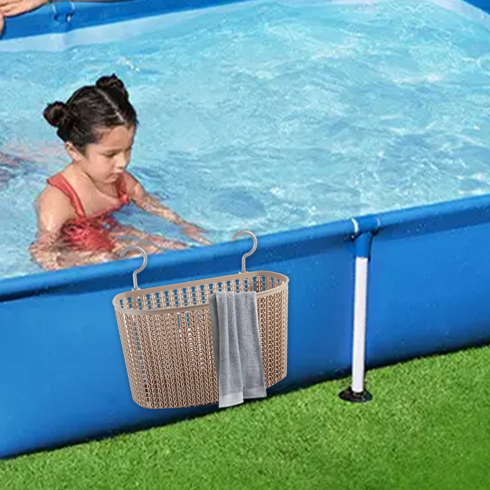 PPgejGEK Pool Side Storage Basket Set, Pool Cup, Above Ground Pool ...