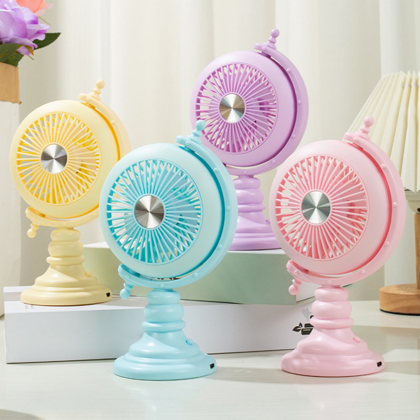 PPgejGEK Rechargeable Mini Desk Fan USB Powered 7.48x3.54x2.36 Inches ...