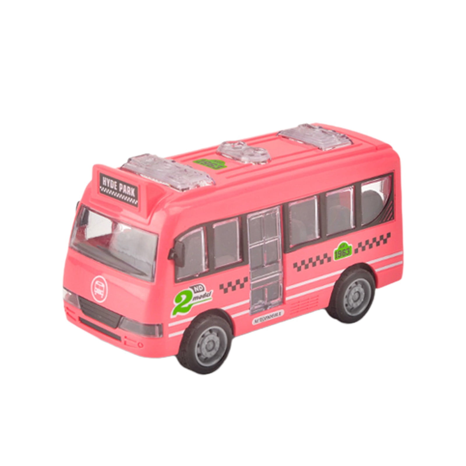 PPgejGEK Red Durable School Bus Toy with Rubber Tires and Opening Doors ...