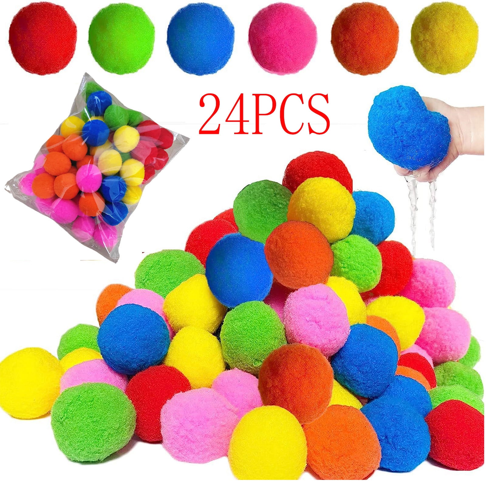 PPgejGEK Reusable Water Sponge Balls for Kids Pool Beach Play, 5cm ...