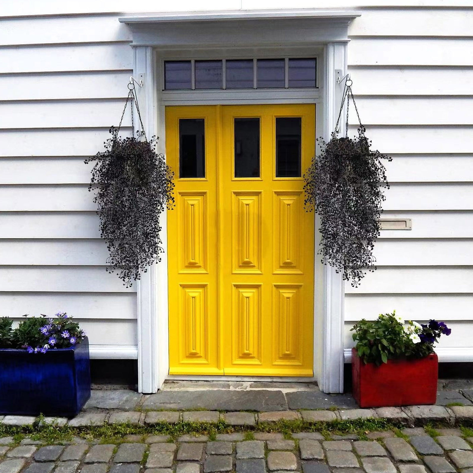 PPgejGEK Simulation Admiralty Willows Artificial Fake Flowers Wall ...