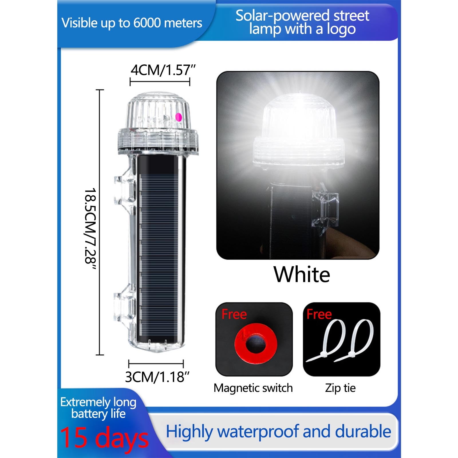 PPgejGEK Solar Flare LED Safety Light for Emergency Signaling, Solar ...