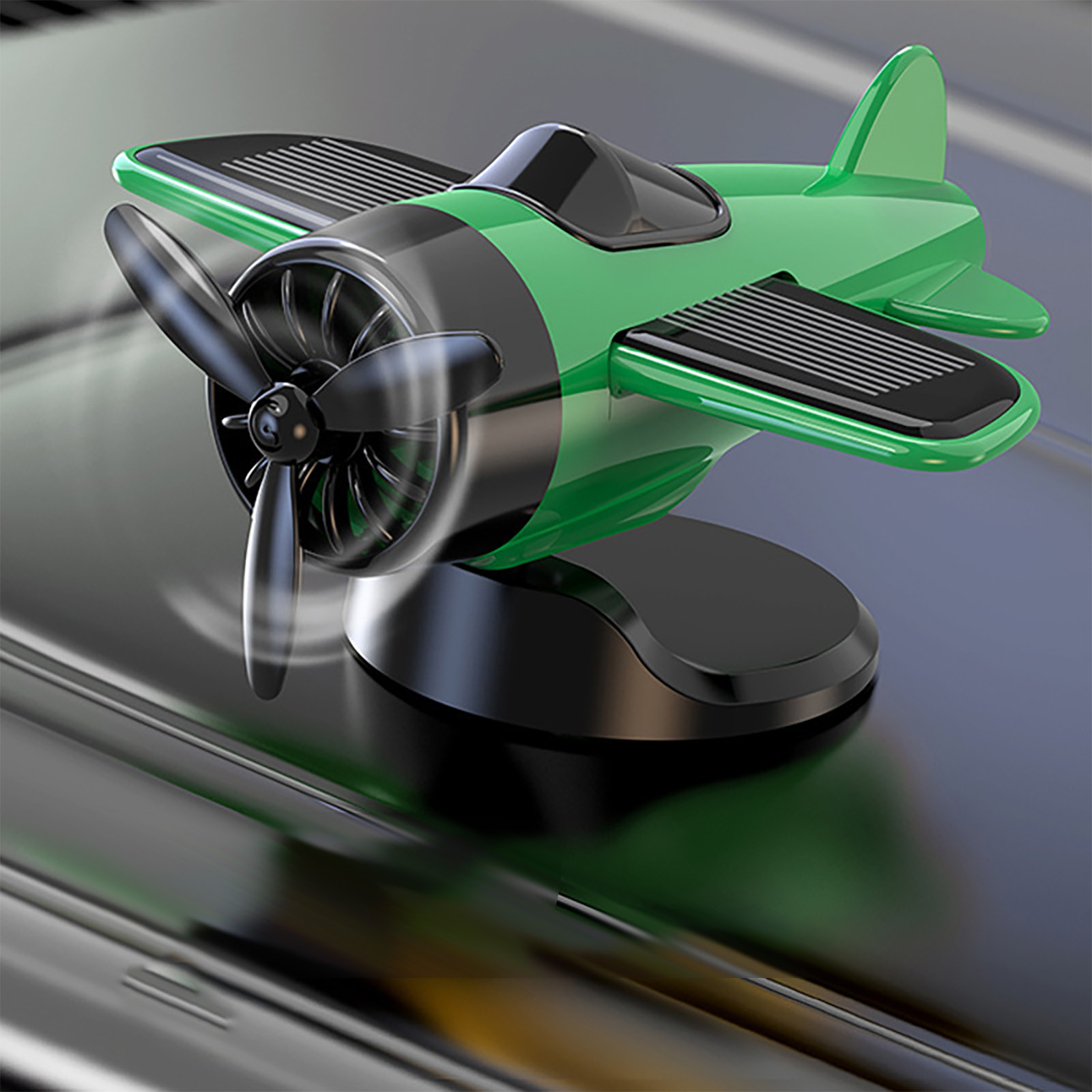 PPgejGEK Solar Powered Airplane Car Decorations Rotating Dashboard ...