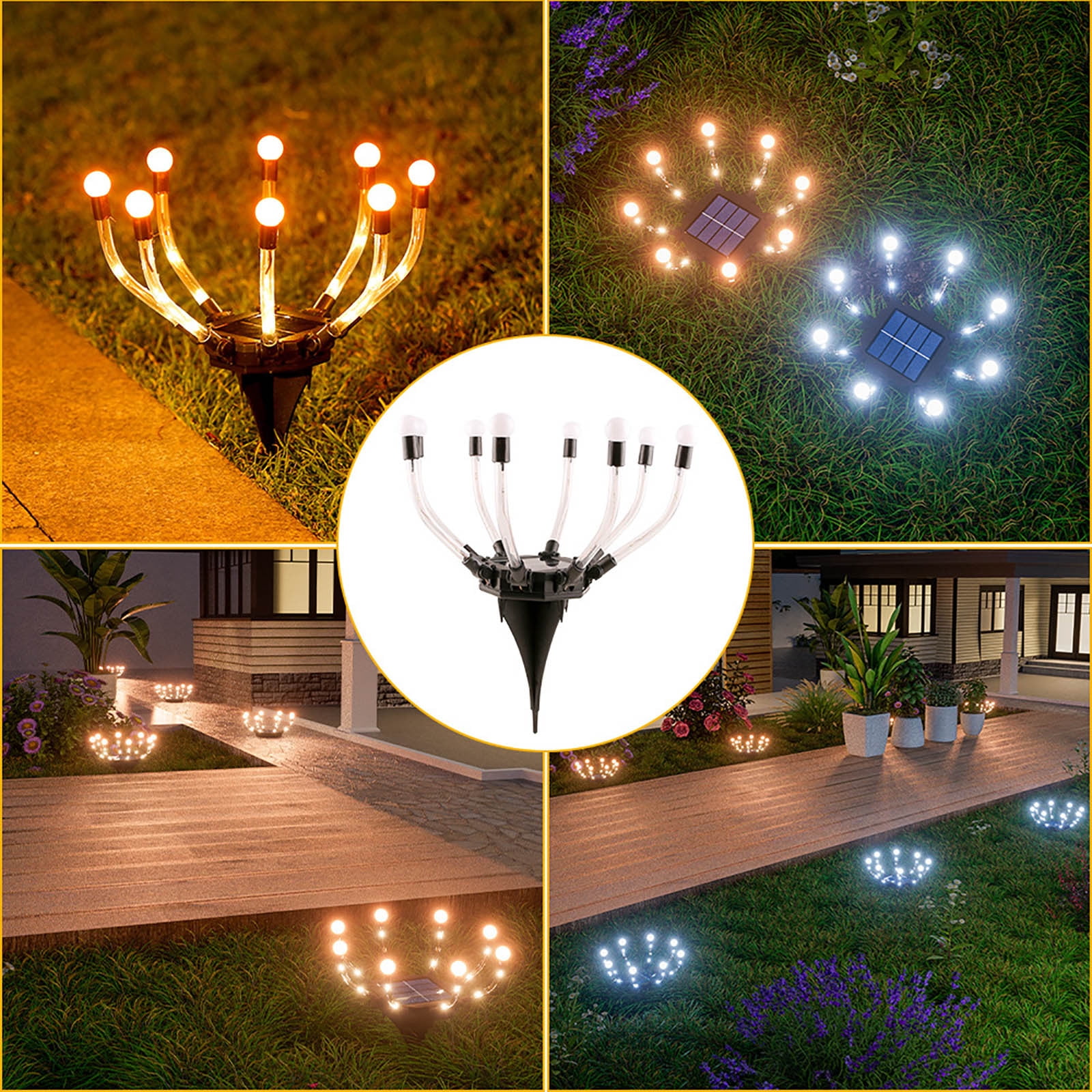PPgejGEK Solar Powered Outdoor Underground Lights Garden Ground ...