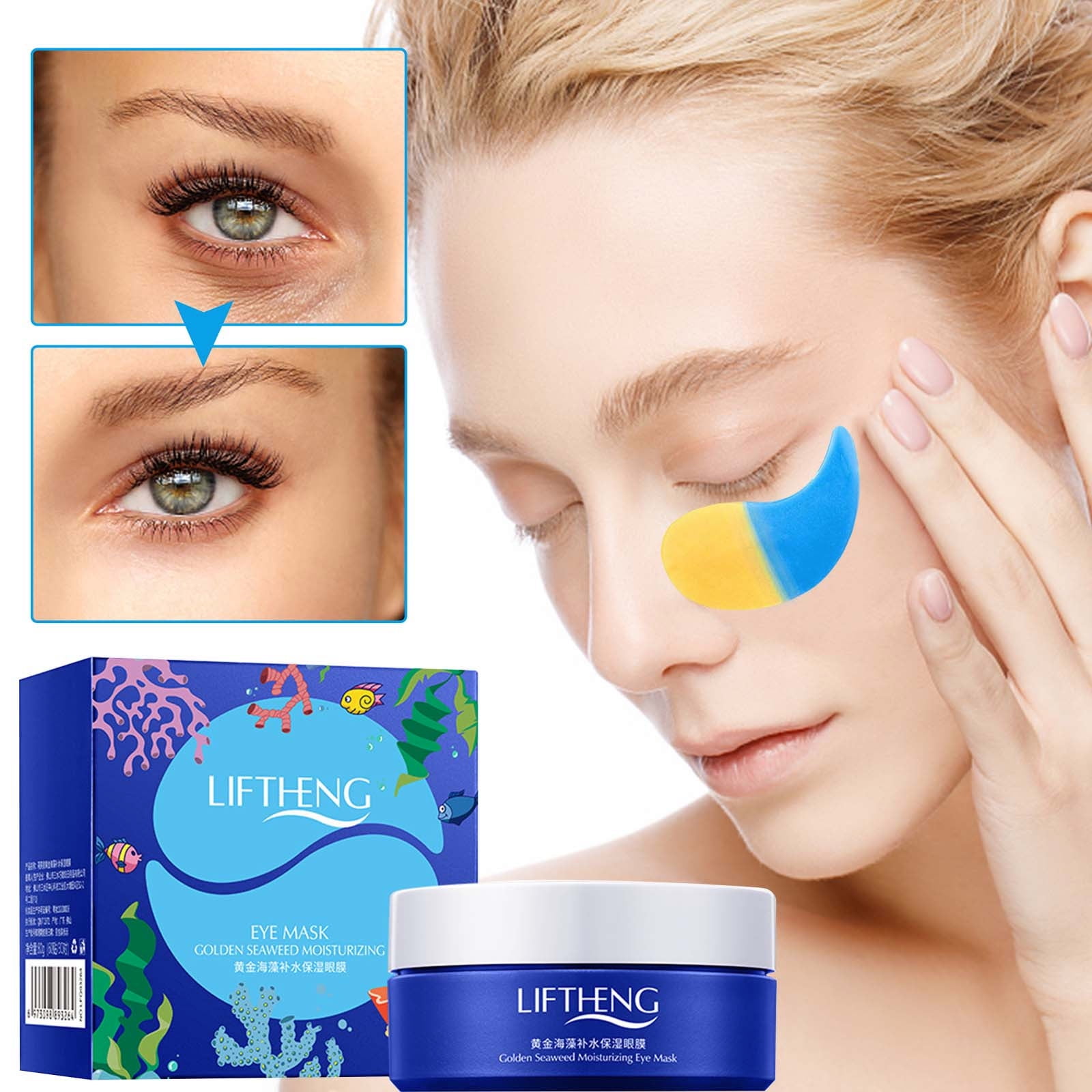 PPgejGEK Soothing Eye Mask, Hydrating, Hyaluronic Eye Mask, Removing ...