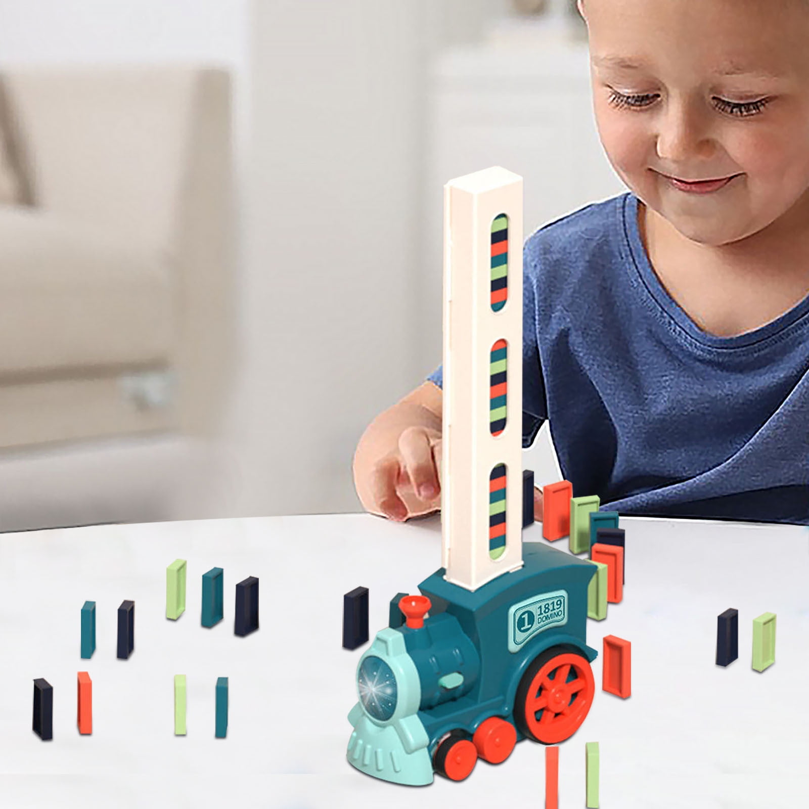 PPgejGEK Easter Basket Stuffers for Teens Automatic Dominoes Train Toys ...