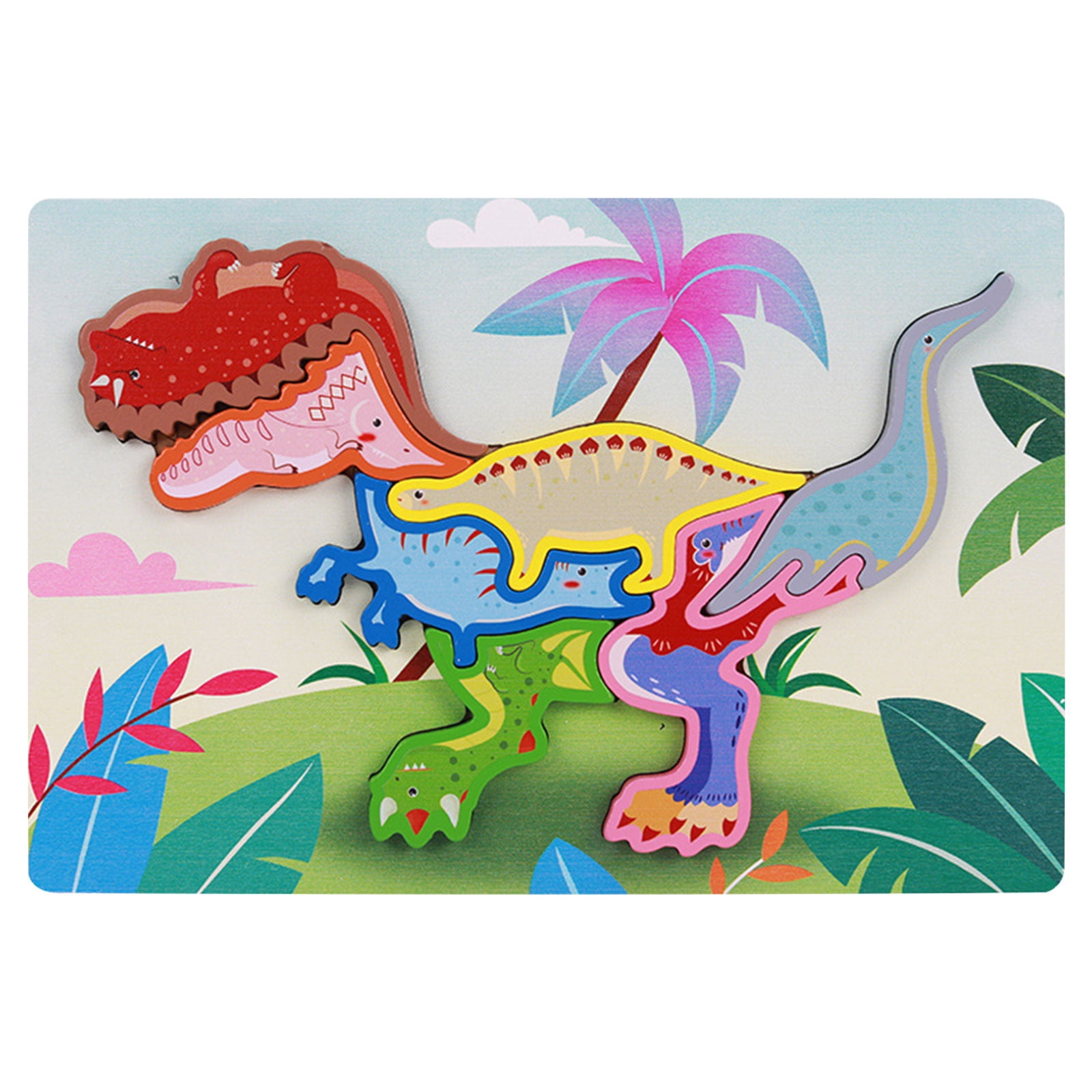 PPgejGEK Stocking Stuffers for Kids Wooden Educational Toys Three-dimensional Puzzles Early ...