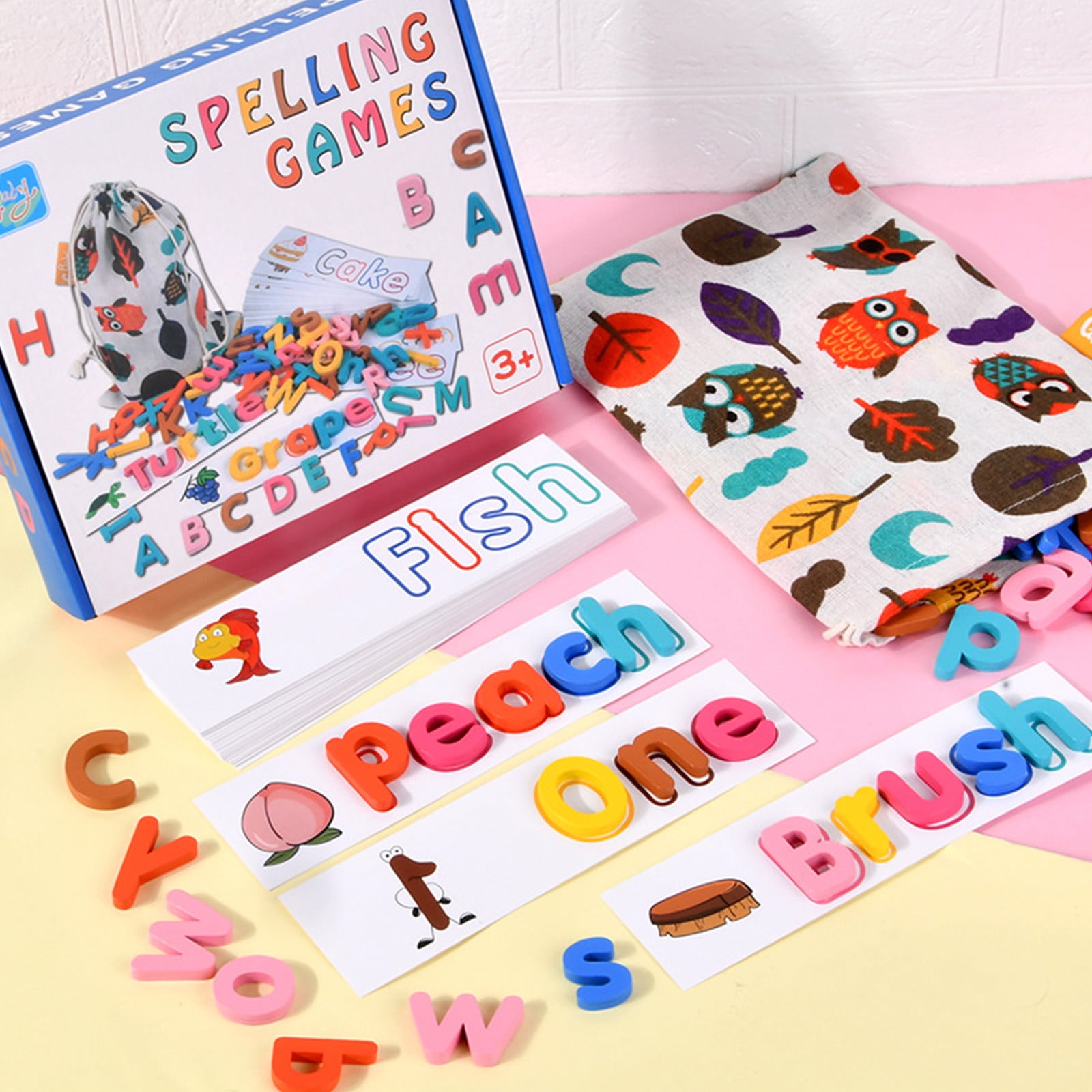 PPgejGEK Stocking Stuffers for Kids Wooden Spelling Words Game for ...