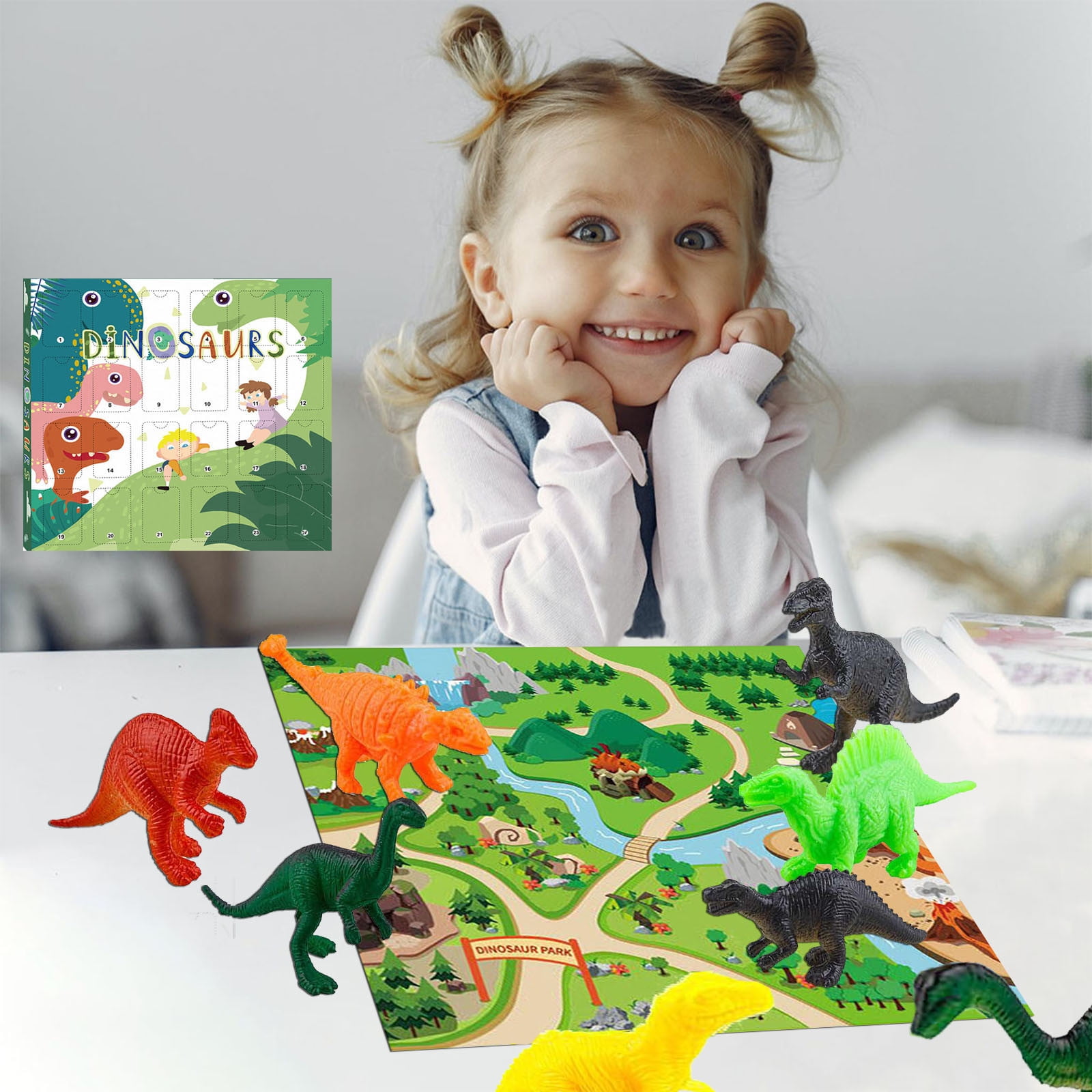 PPgejGEK Stocking Stuffers for Kids 24PCS Dinosaur Christmas Countdown ...