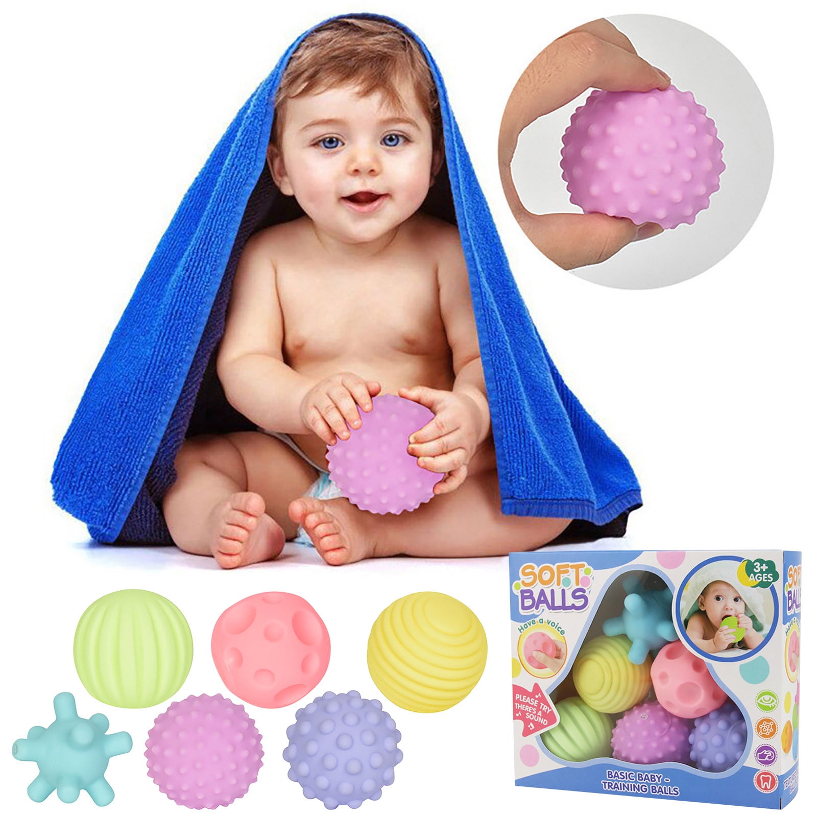 PPgejGEK Stocking Stuffers for Kids Baby 3D Tactile Soft Rubber Multi ...