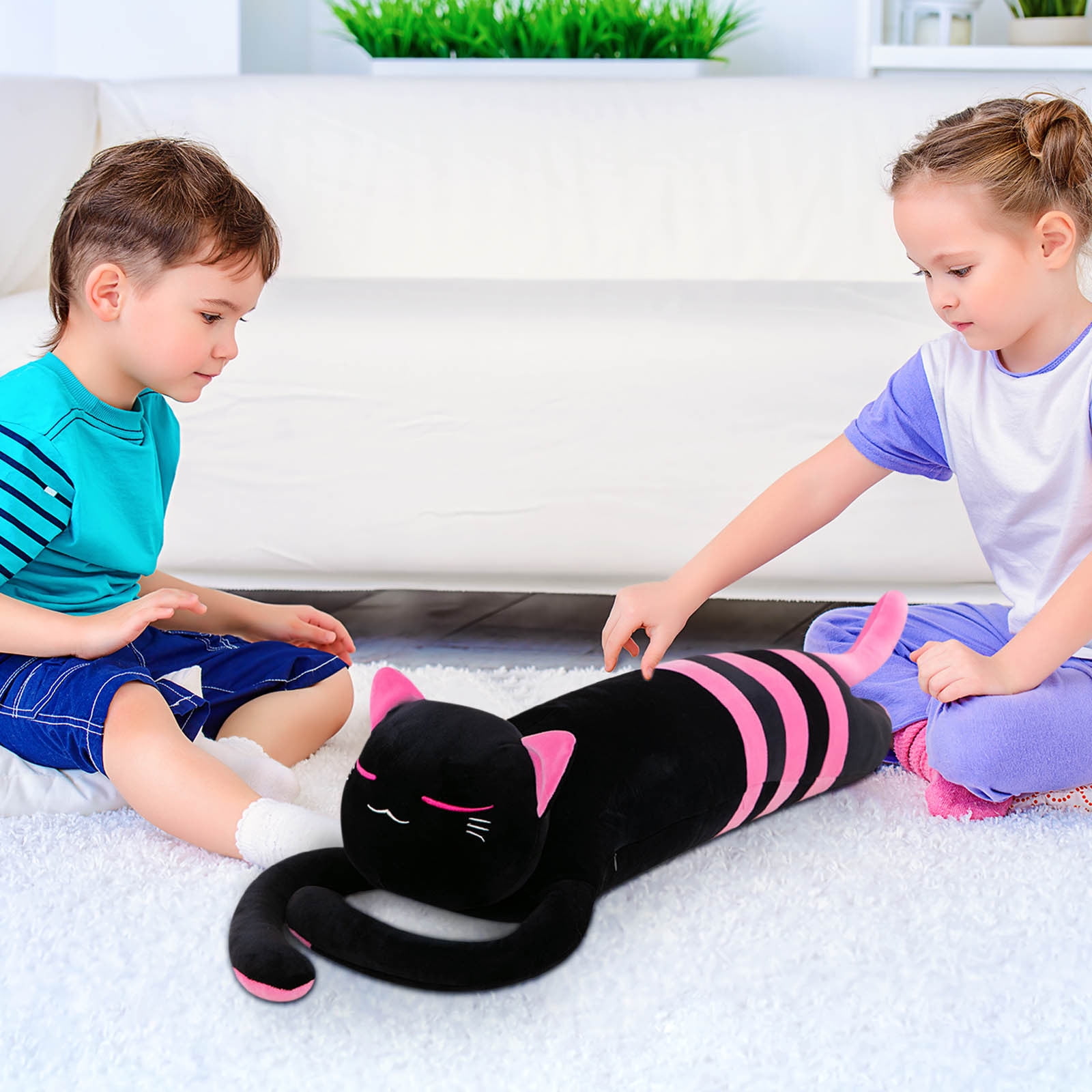 PPgejGEK Stocking Stuffers for Kids Black Long Striped Down Cotton Toy ...