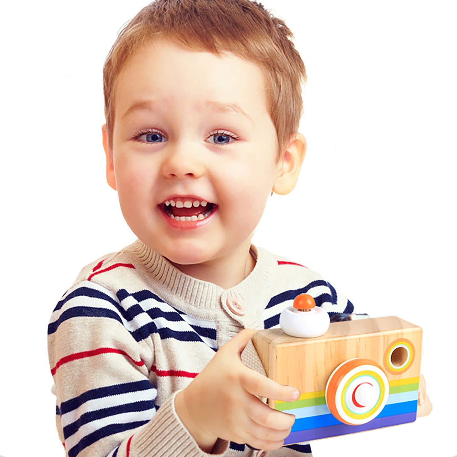 PPgejGEK Stocking Stuffers for Kids Children Toy Wooden Camera with SLR ...