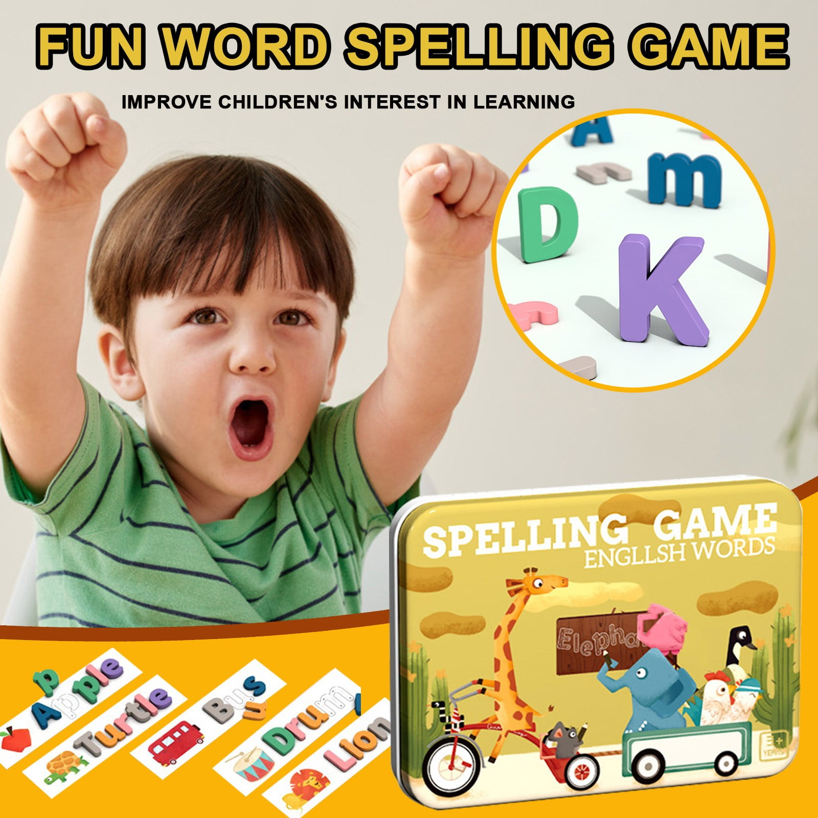 PPgejGEK Stocking Stuffers for Kids English Letter Spelling Words Game ...