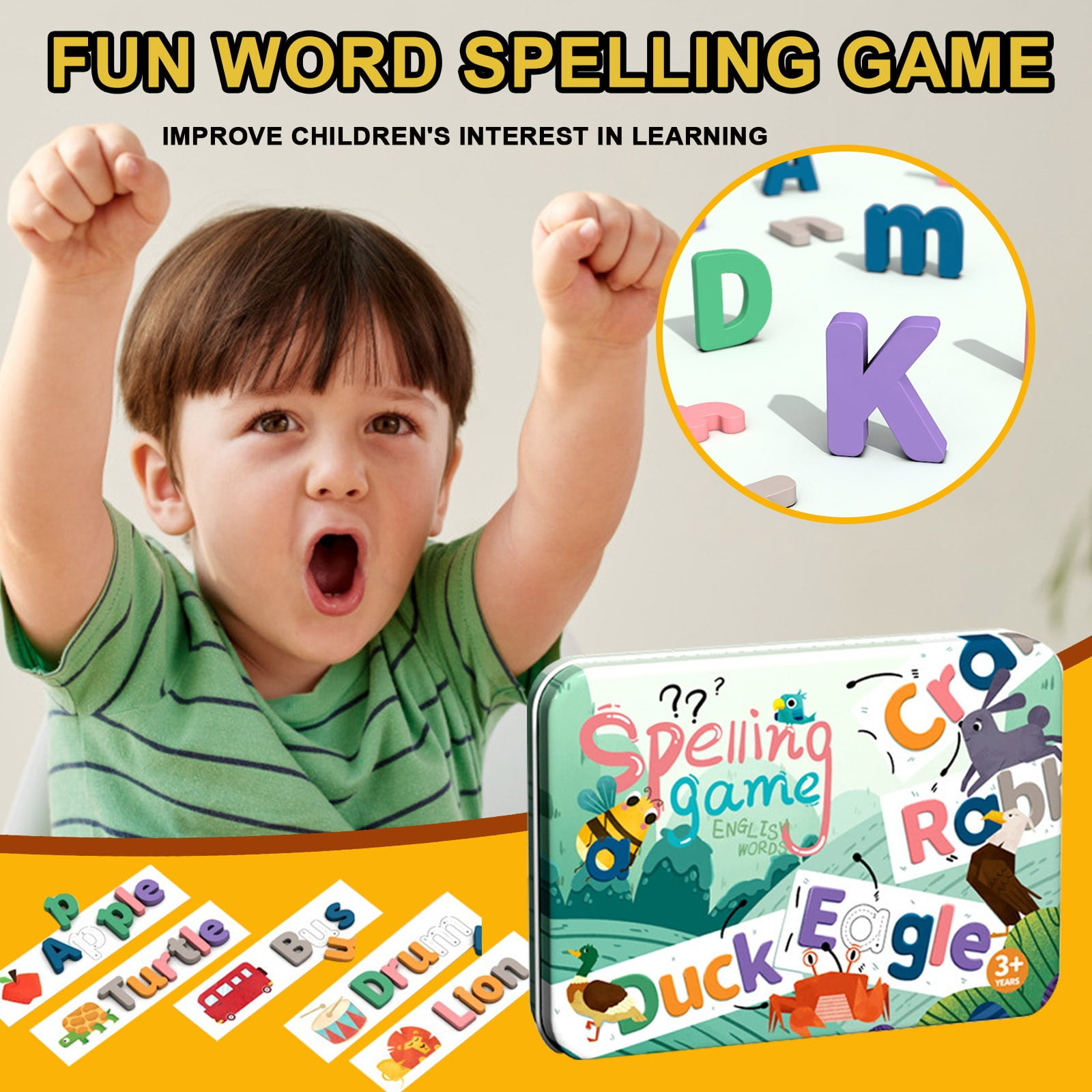PPgejGEK Stocking Stuffers for Kids English Letter Spelling Words Game ...