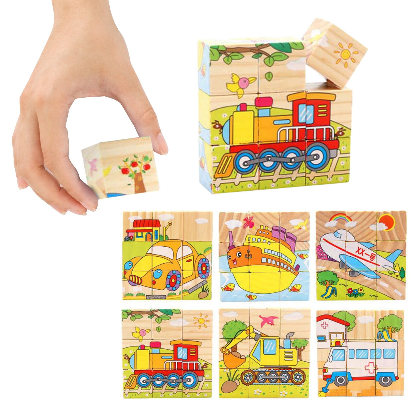 PPgejGEK Stocking Stuffers for Kids Wooden Block Puzzles Toddlers Kids ...