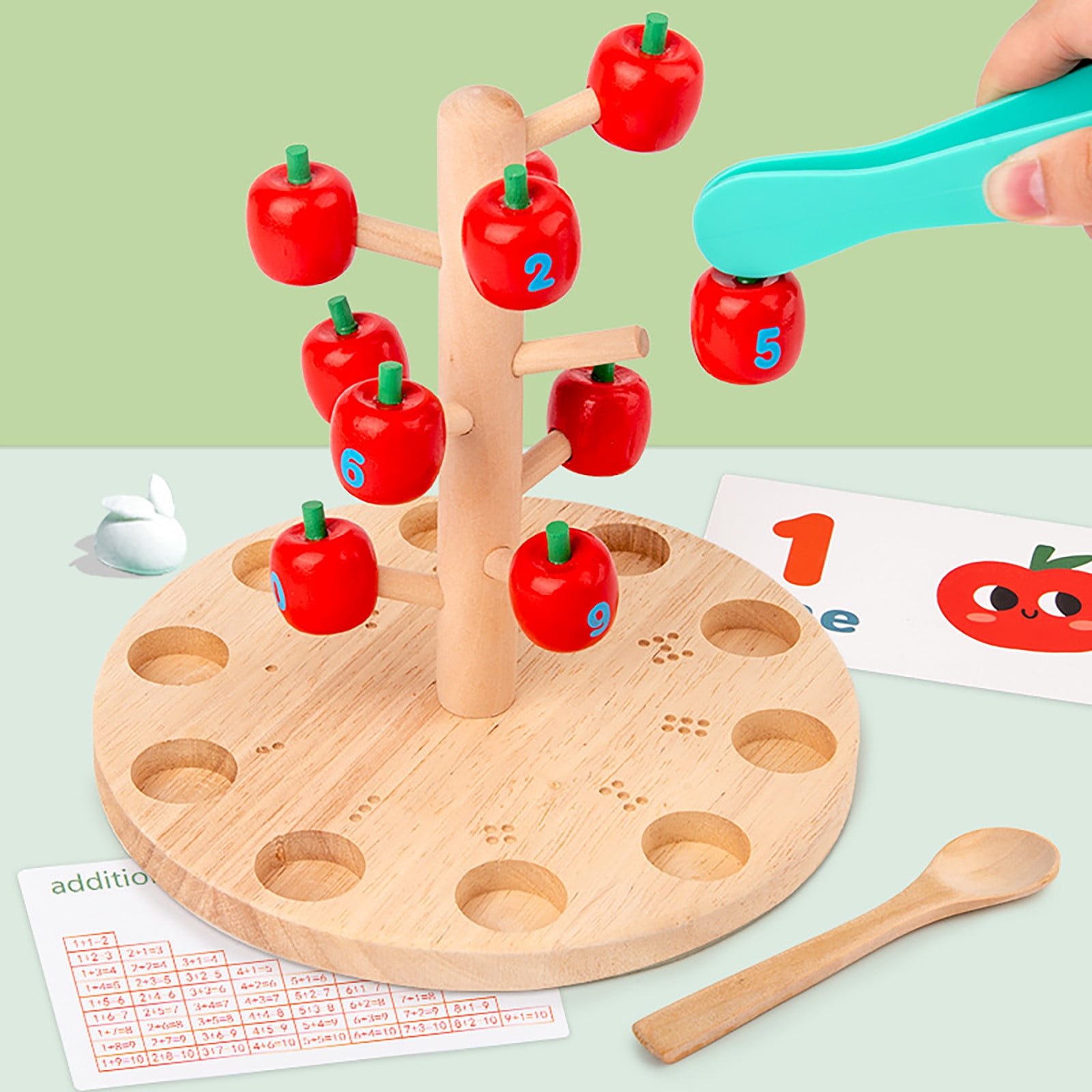 PPgejGEK Stocking Stuffers for Kids Wooden Fruit Tree Math Picking Game ...