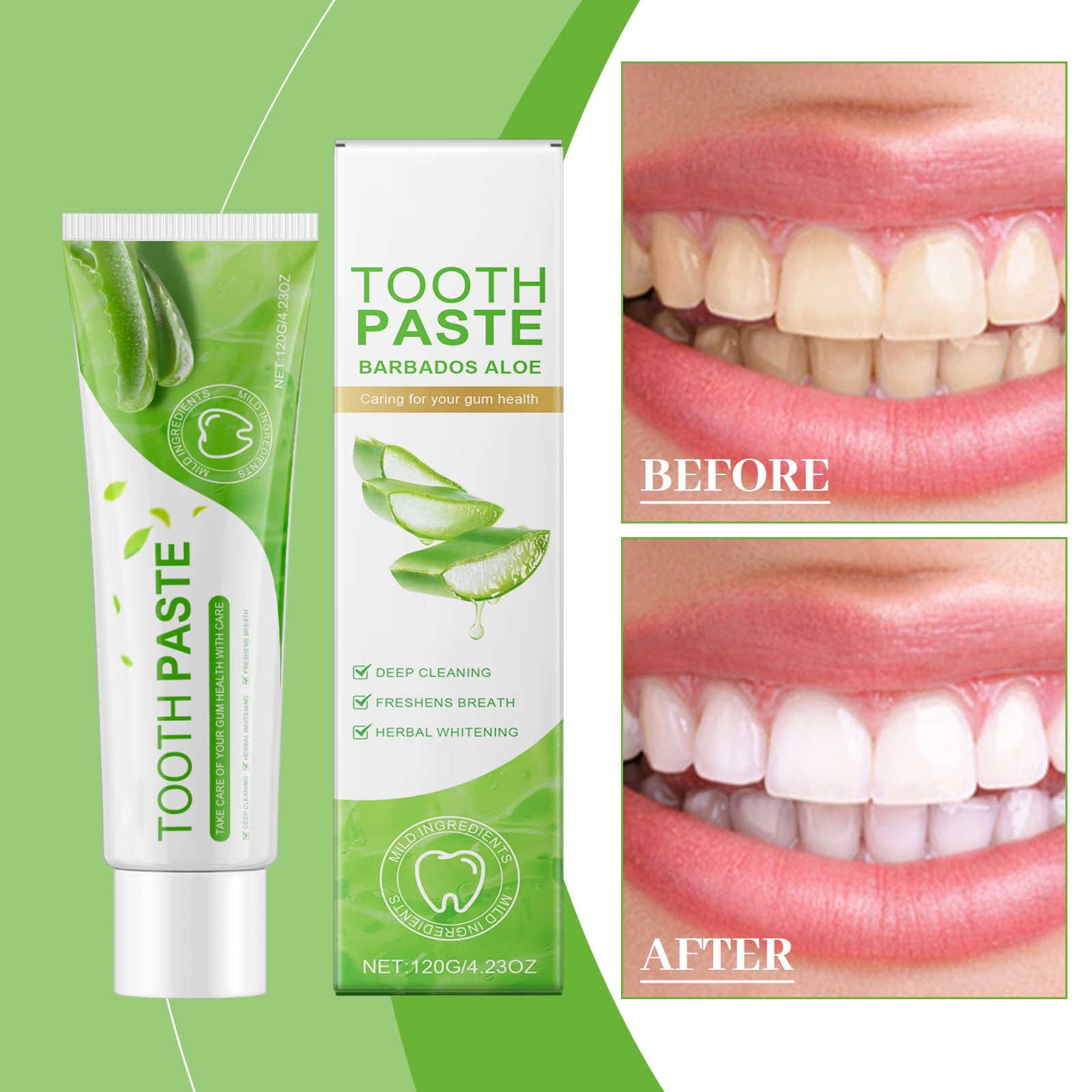 PPgejGEK Tooth Paste Barbados Aloe Aloe Brightening Whitening ...