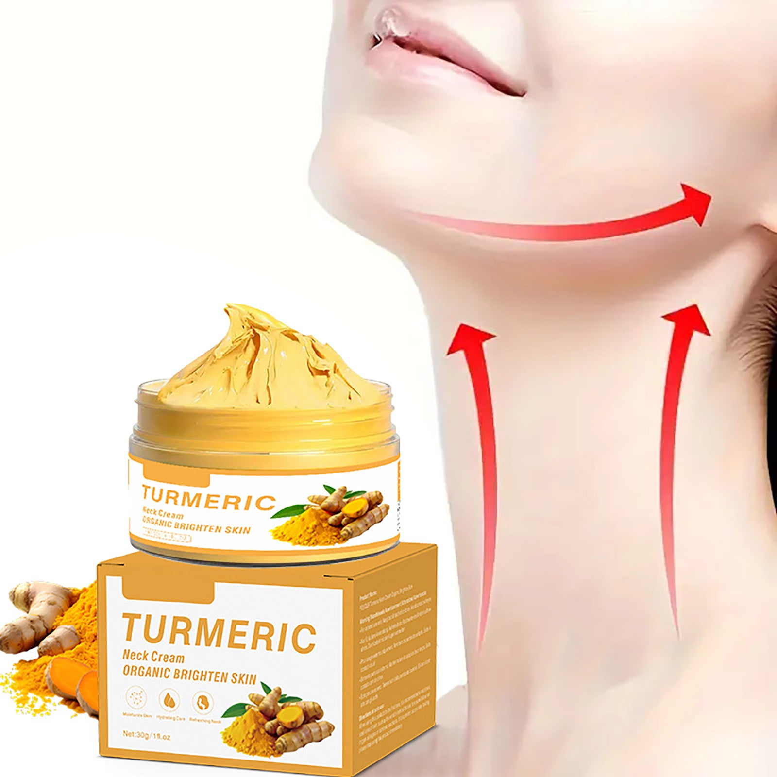 PPgejGEK Turmeric Neck Cream Organics Brightening Skin Moisturize Skin ...