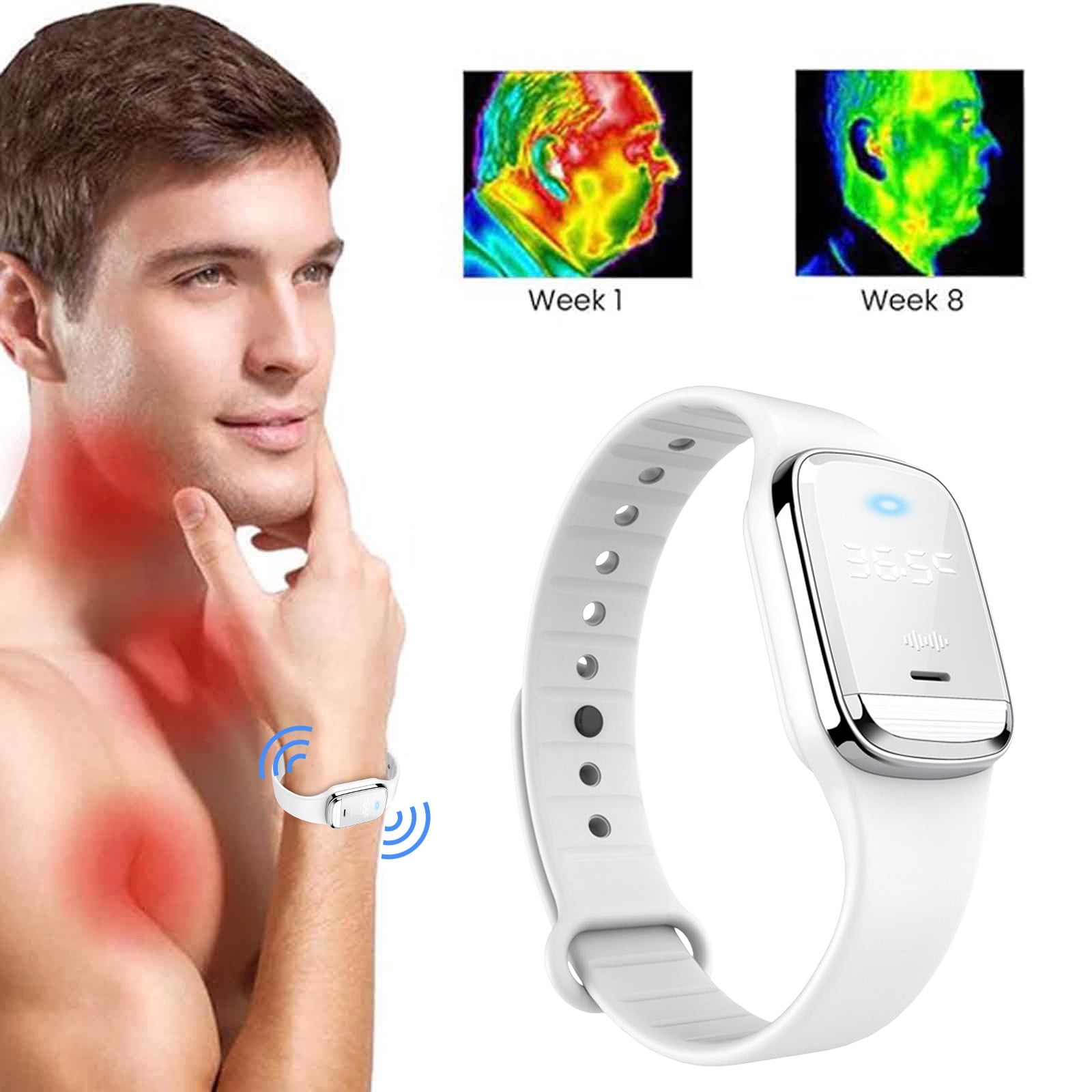PPgejGEK Ultrasound Fitness Bracelet Sports Wristbands Slender Figure ...