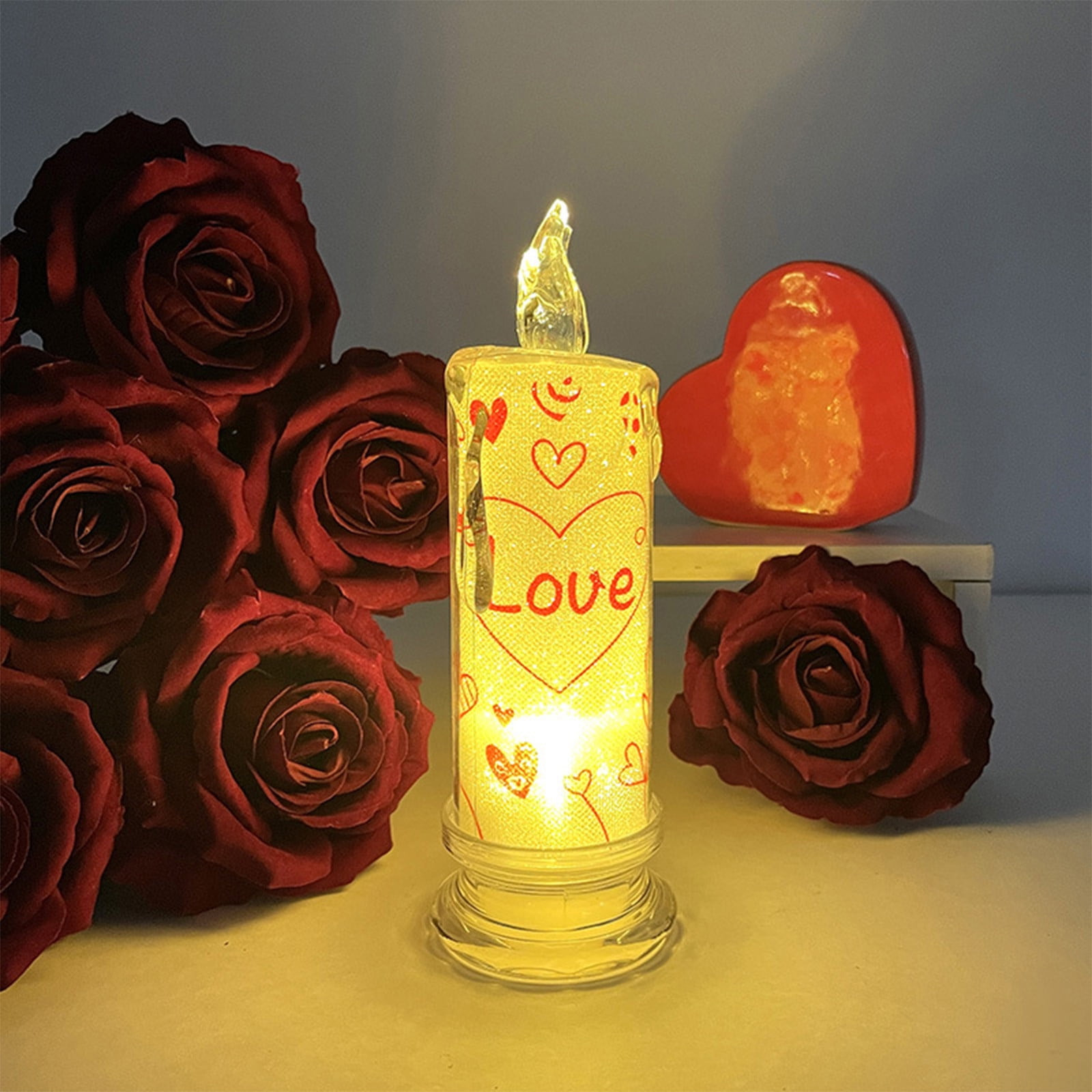 PPgejGEK Valentines Day Gifts Confession Electronic Candle Light 520 ...