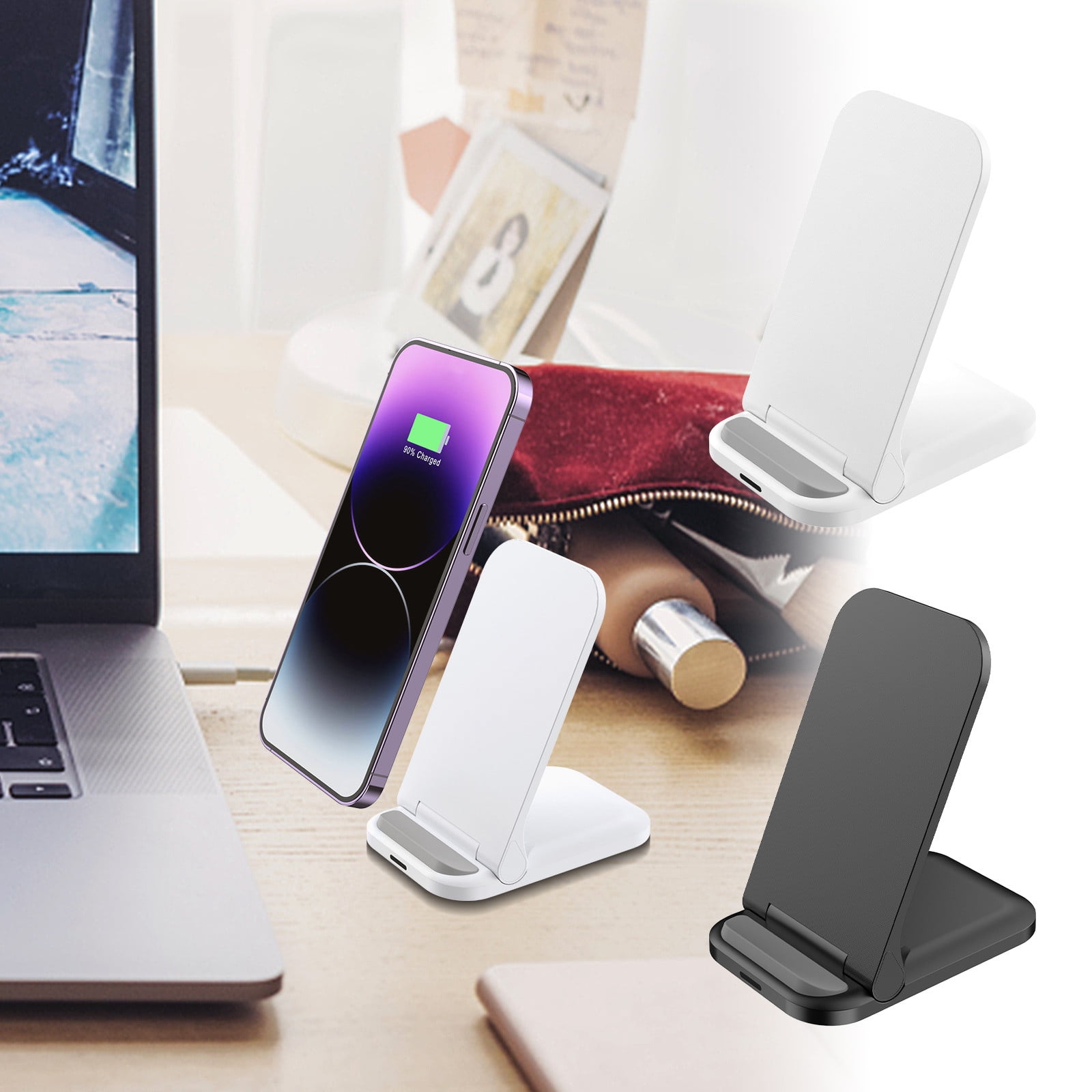 PPgejGEK Vertical Desktop Wireless Charger Stand with 15W Fast Charging ...