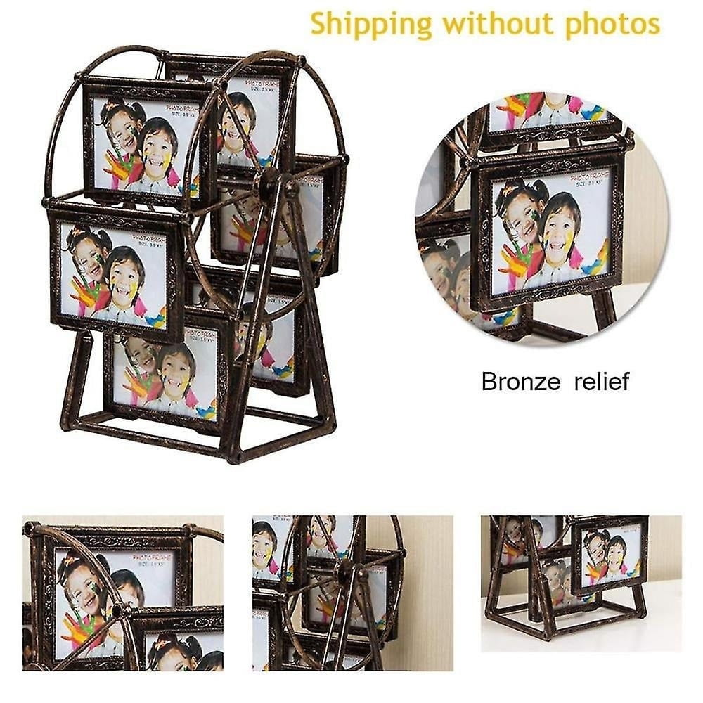 PPgejGEK Vintage Rotating Ferris Wheel Picture Frame 5-Inch Photo ...