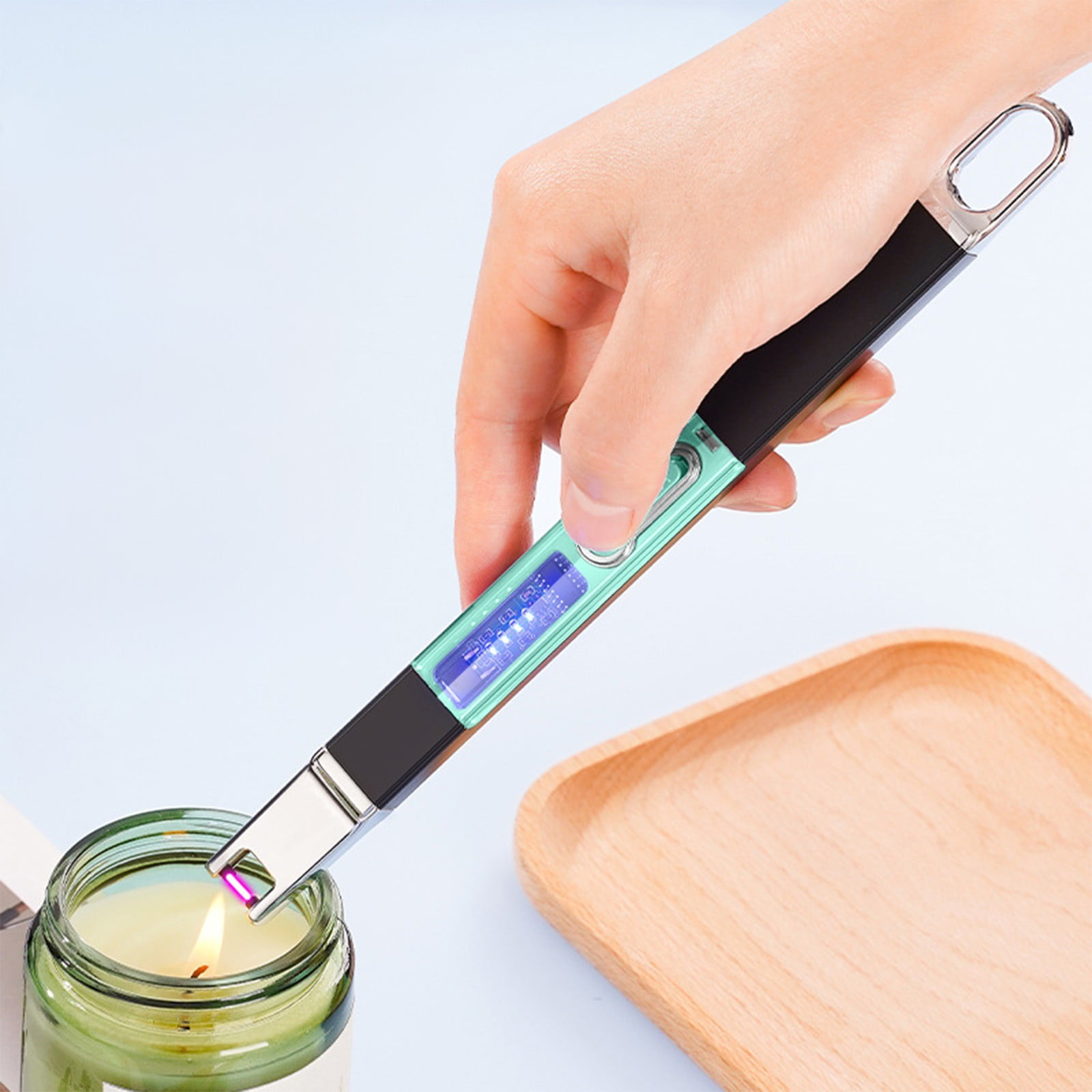 PPgejGEK Visual Transparent Window Igniter USB Charging LED Power ...