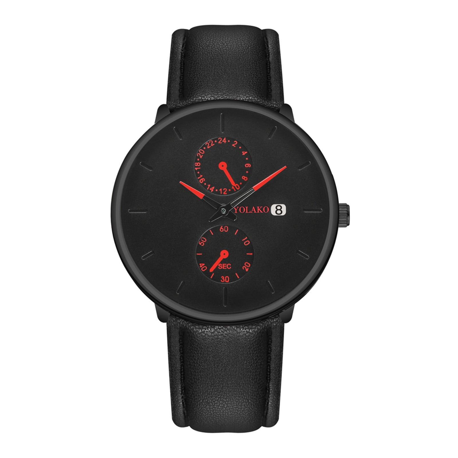 PPgejGEK Watches for Men Trend Dial Double Eyes Three Hands Belt ...