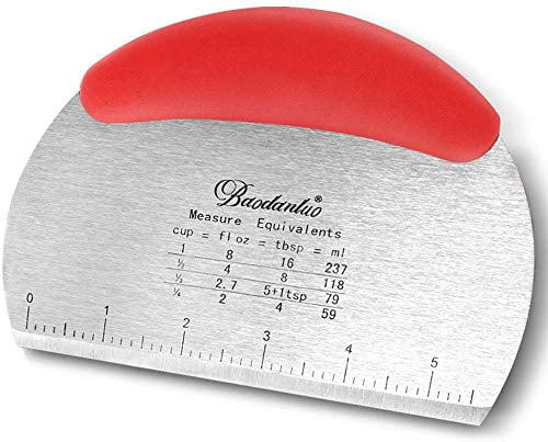 PPlus International Dough Bench Scraper ChopperStainless Steel Pastry ...