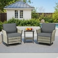 PPorfamilia 3-Piece Outdoor Conversation Sets with Patio Swivel Rocking ...