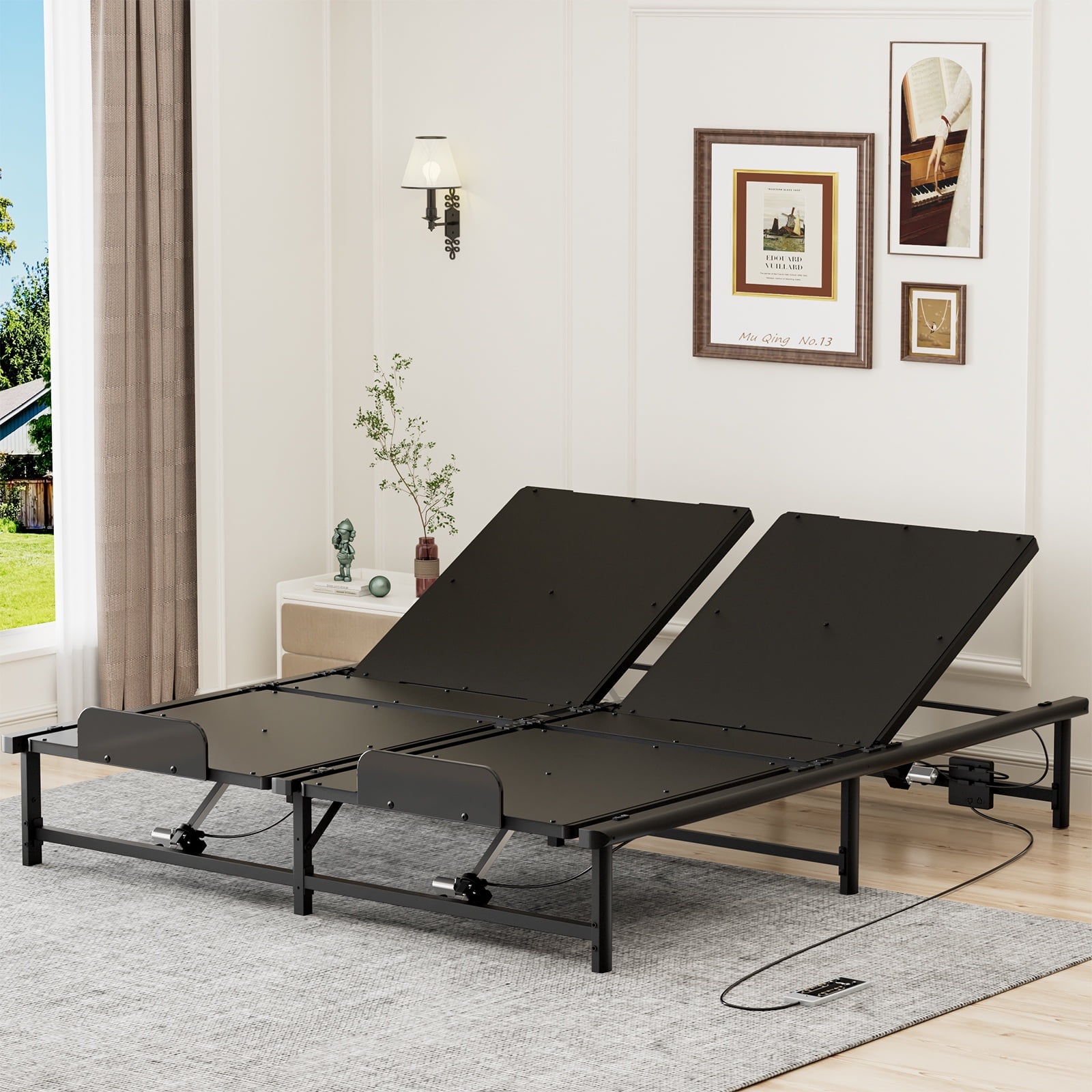 PPorfamilia King Adjustable Bed Base Frame with Remote Control, 600 lbs ...
