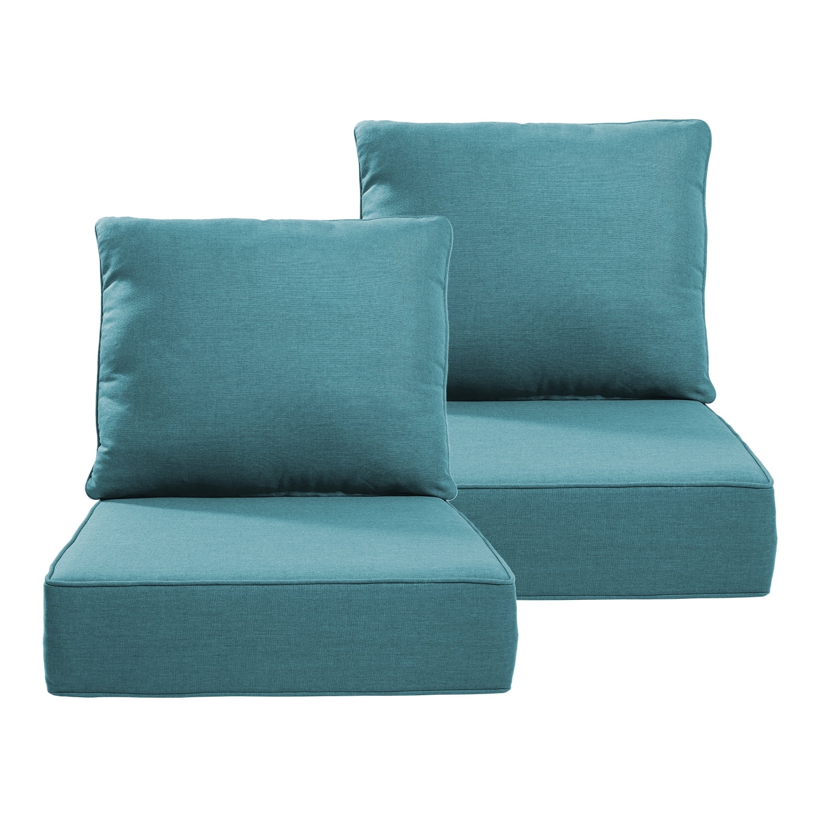 PPorfamilia Outdoor Deep Seat Cushion Set, Pack of 2, 24" x 22" x 6 ...