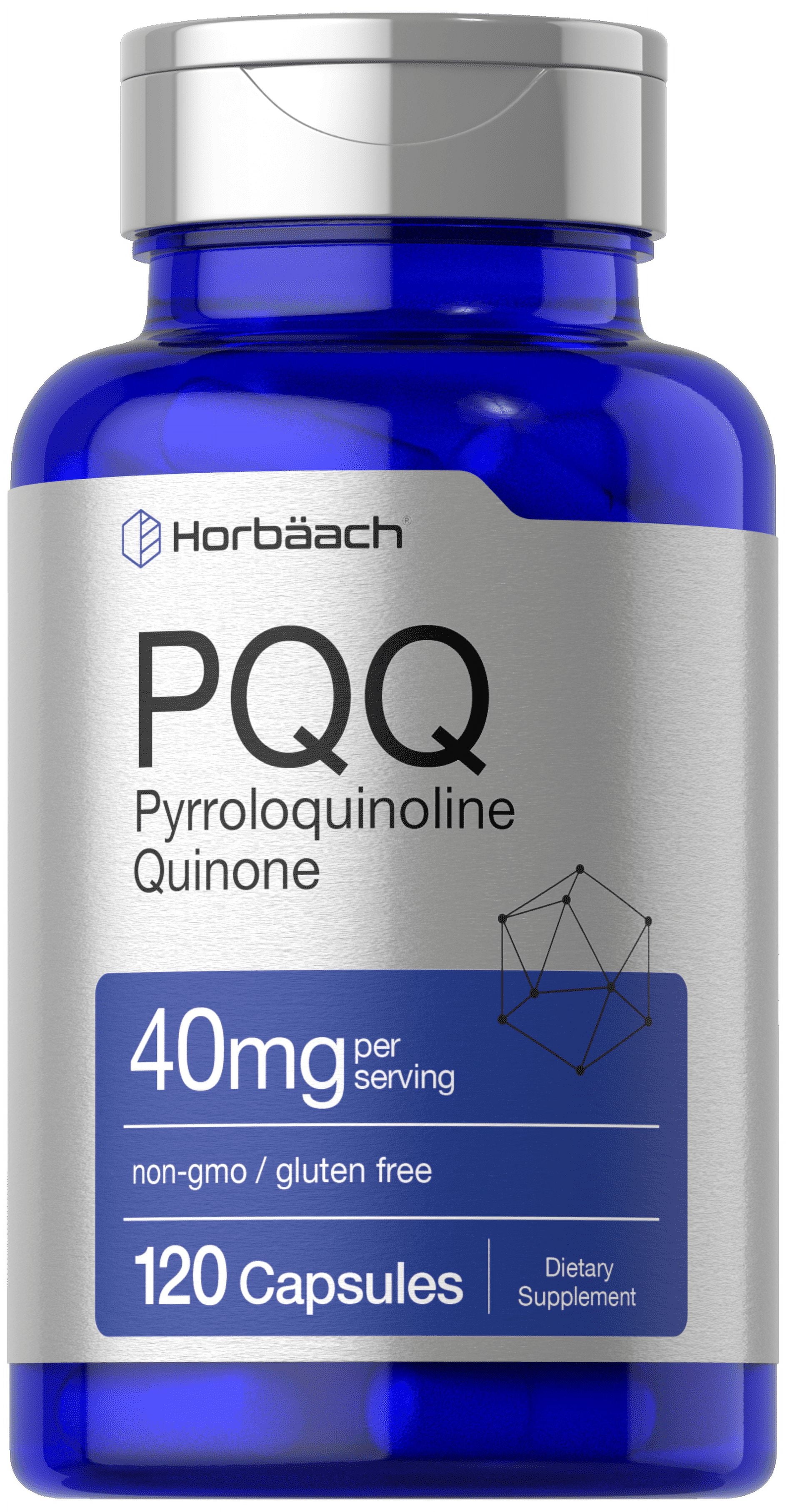Horbaach PQQ 40mg Supplement | 120 Capsules | Powerful Antioxidant ...