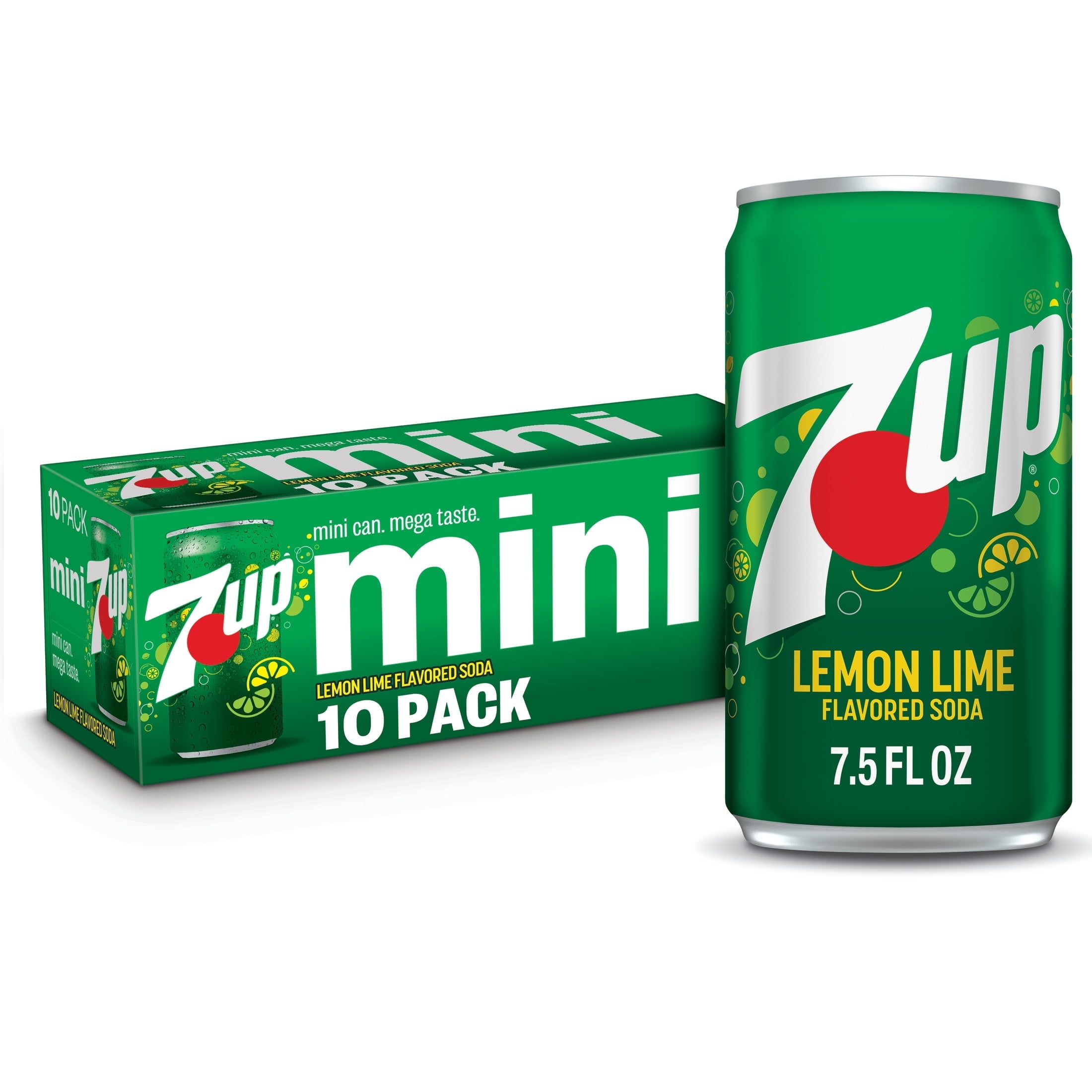 PR 7UP Caffeine Free Lemon Lime Soda Pop, 7.5 fl oz, 10 Pack Cans - 7 Pack - Walmart.com