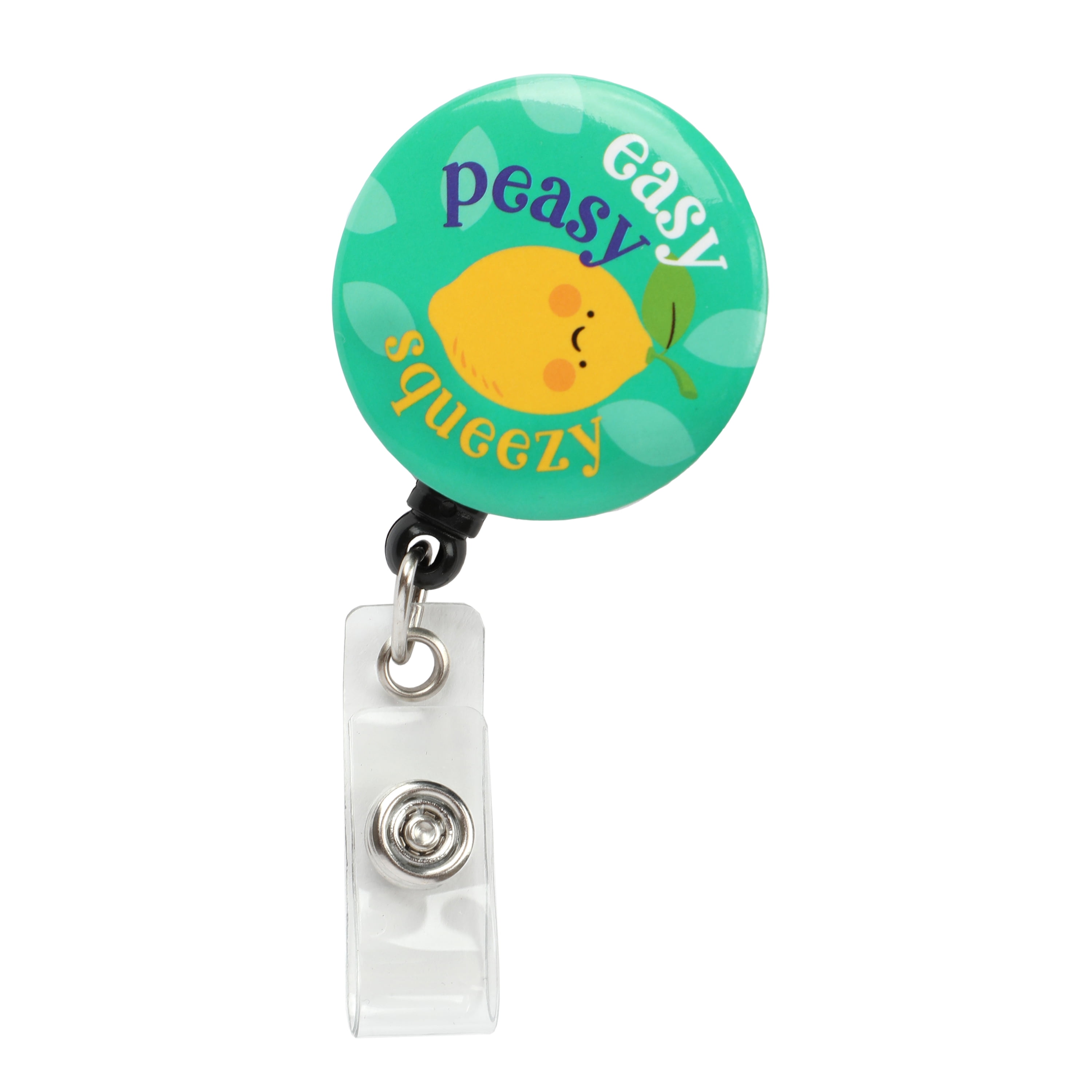 PR ESSENTIALS Brand Women's Adult Easy Peasy Button Badge Reel ...