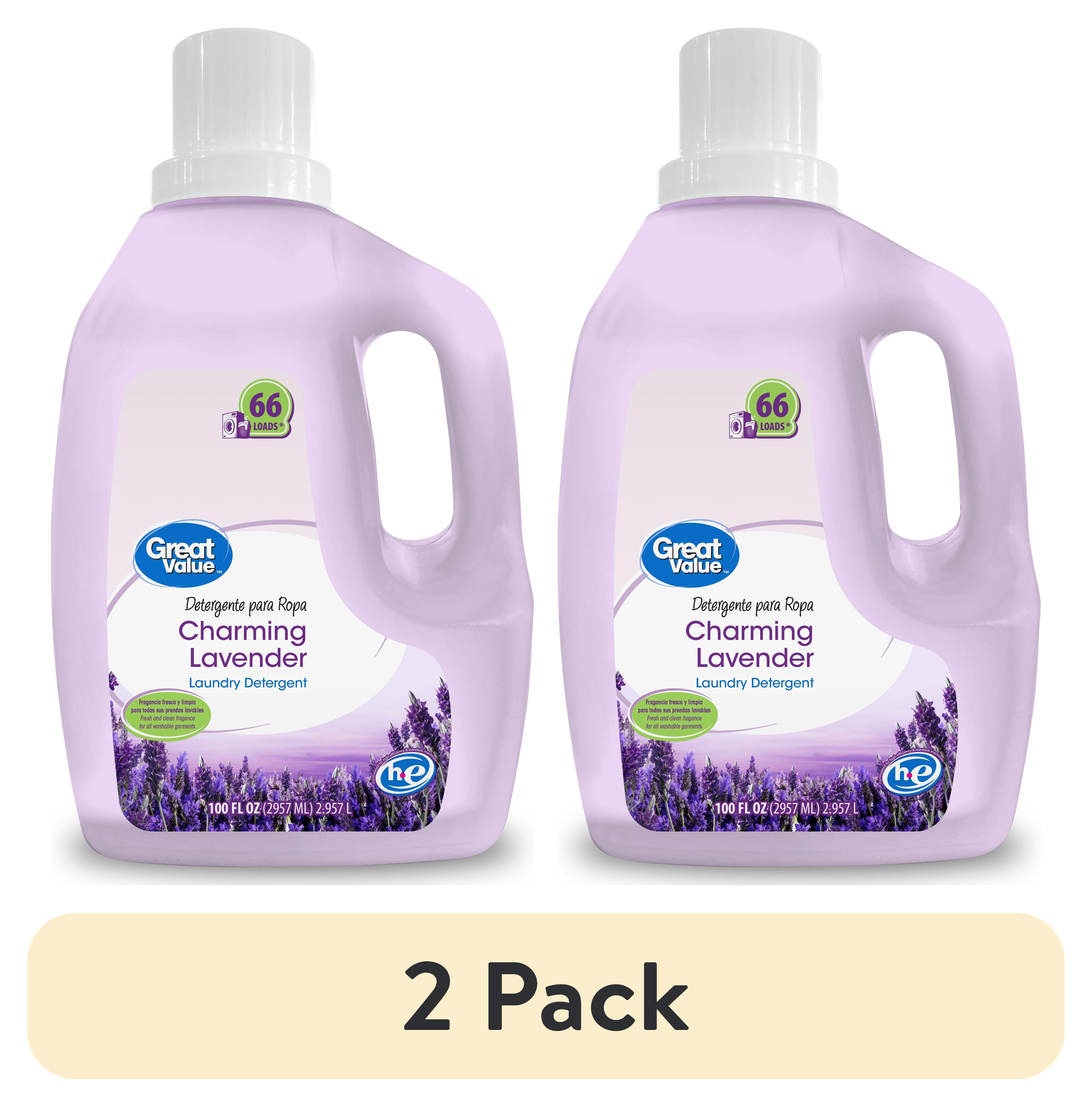 (2 pack) PR Great Value Laundry Detergent Charming Lavender 100 fl oz ...