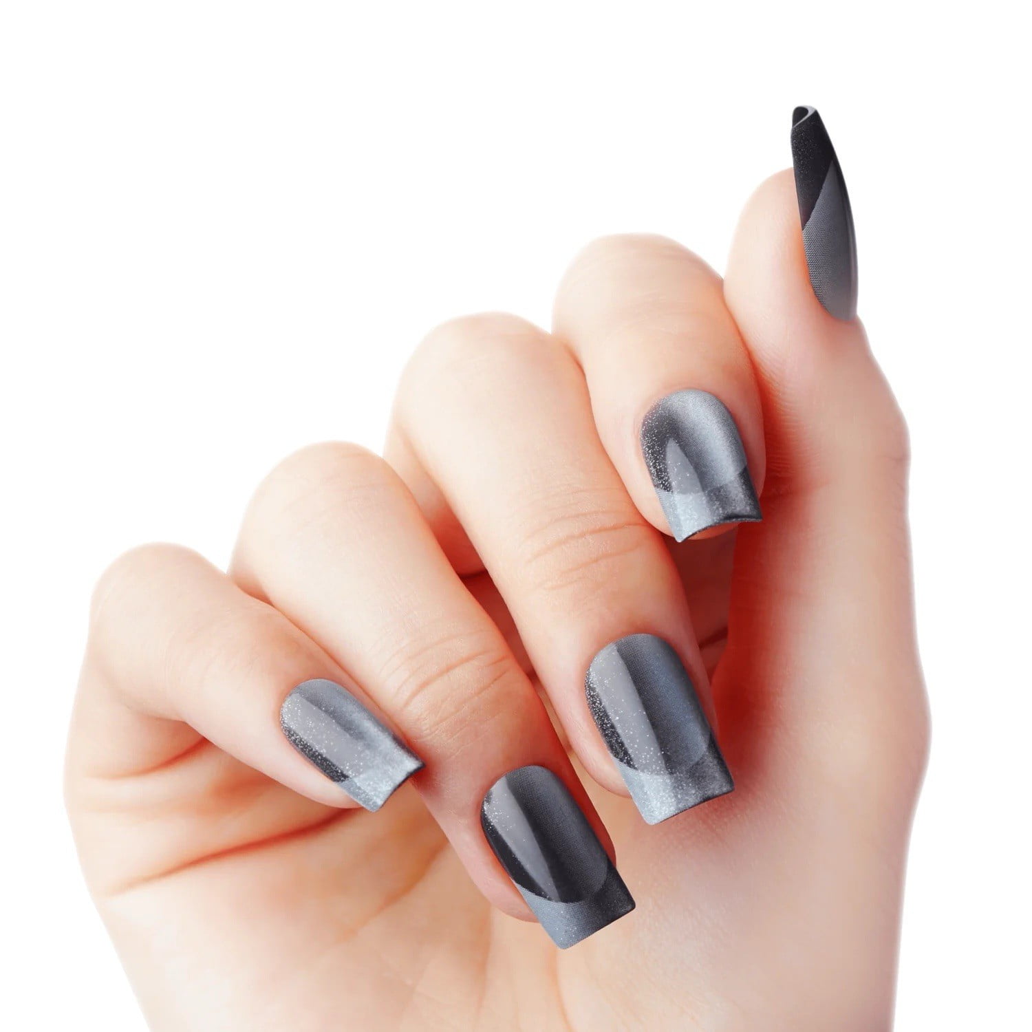 PRABAL GURUNG x KISS Press Nails Signature Strut Metallic shades gray ...