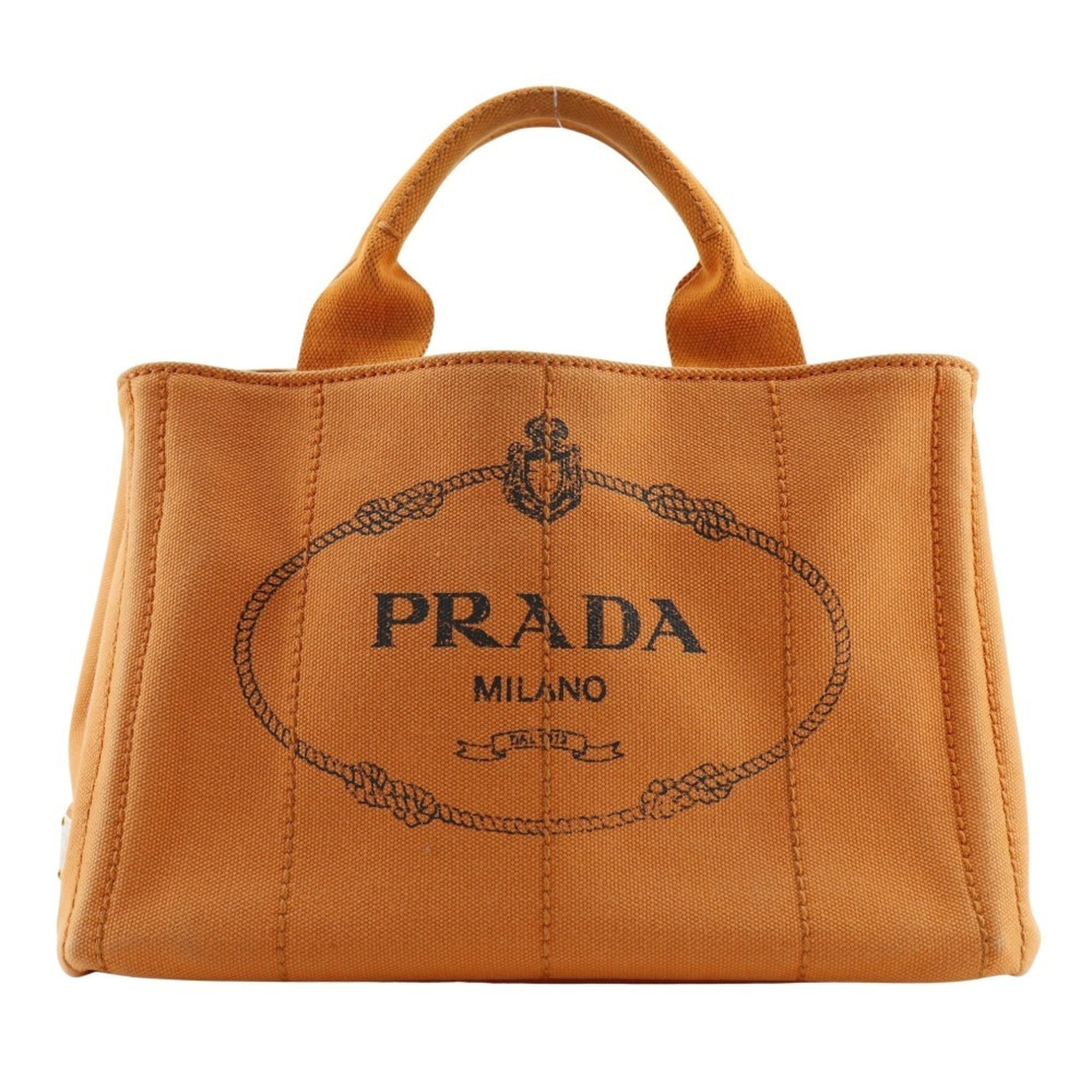 Pre-Owned PRADA Canapa handbag, canvas, orange, A5 mini, for women (Fair) - Walmart.com