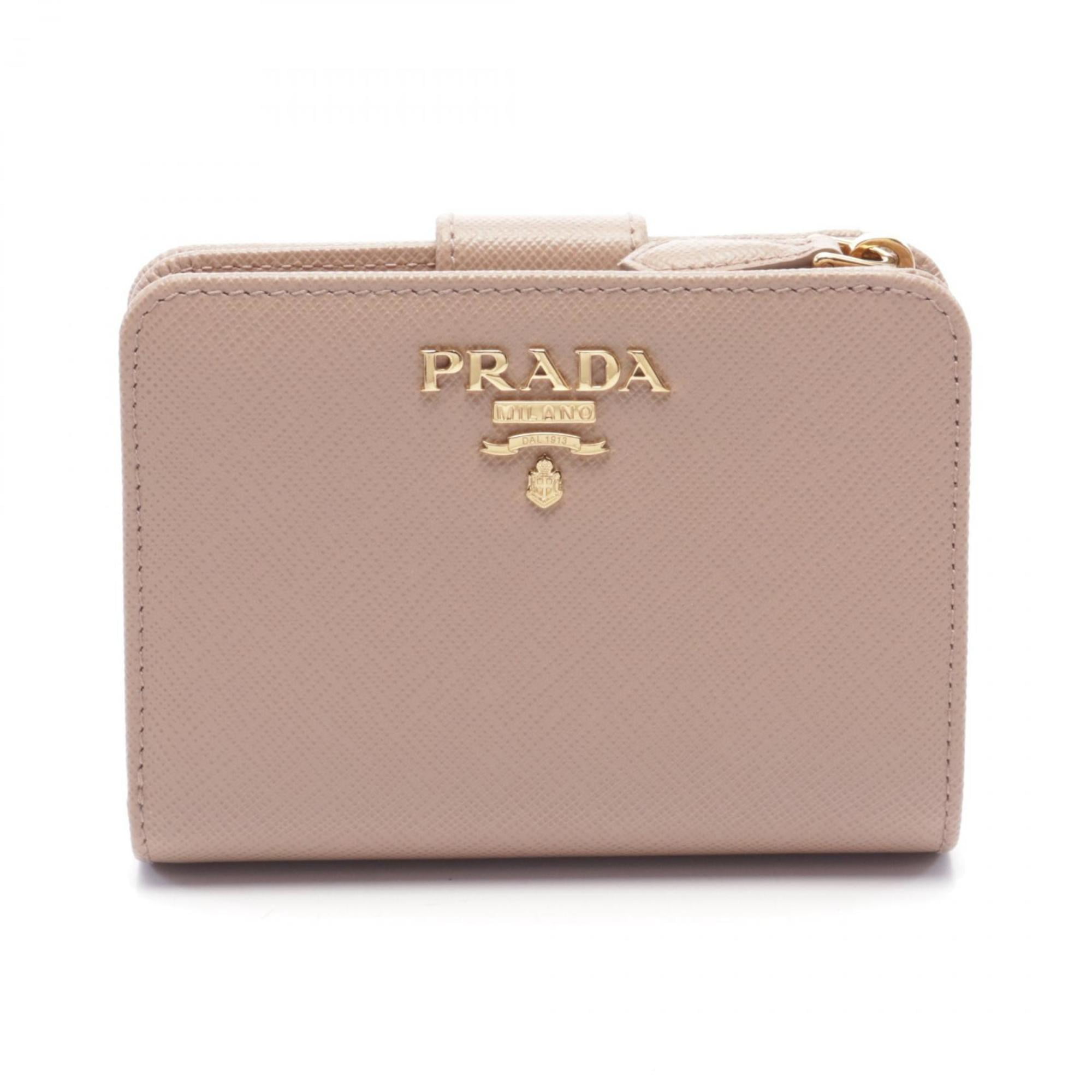 Pre-Owned PRADA SAFFIANO METAL Bi-fold Wallet Saffiano Leather Women's Pink 1ML018 (Good ...