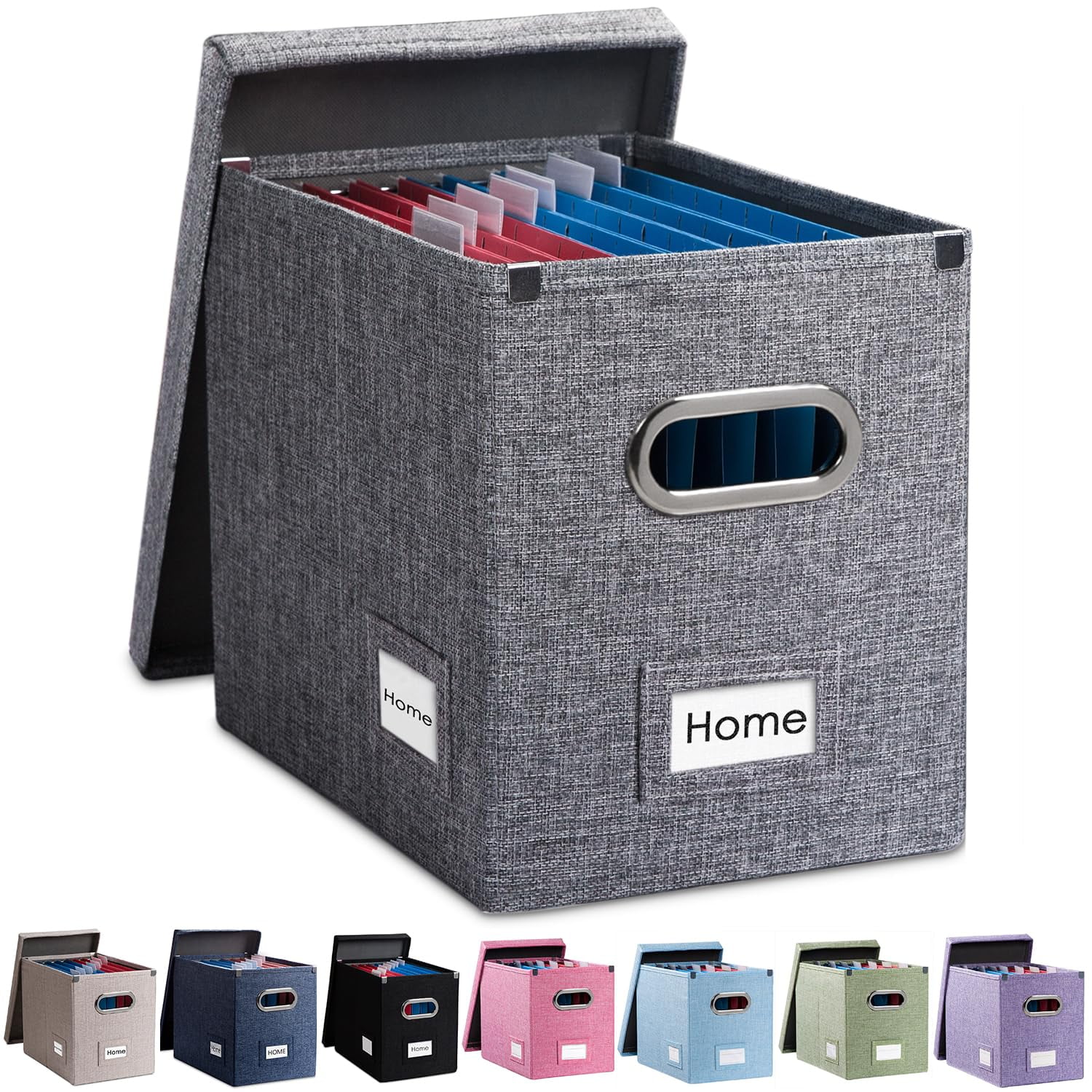 PRANDOM File Organizer Box - Set of 1 Collapsible Decorative Linen ...