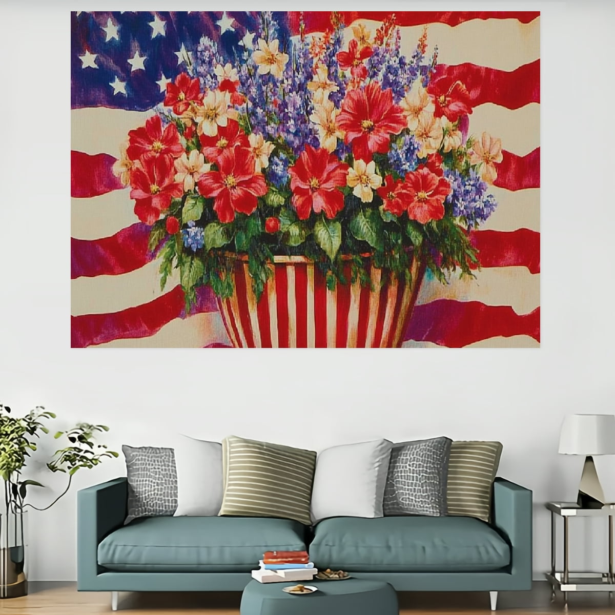 PRATYUS 4th of July Tapestry Wall Hanging Patriotic Stars Stripes ...