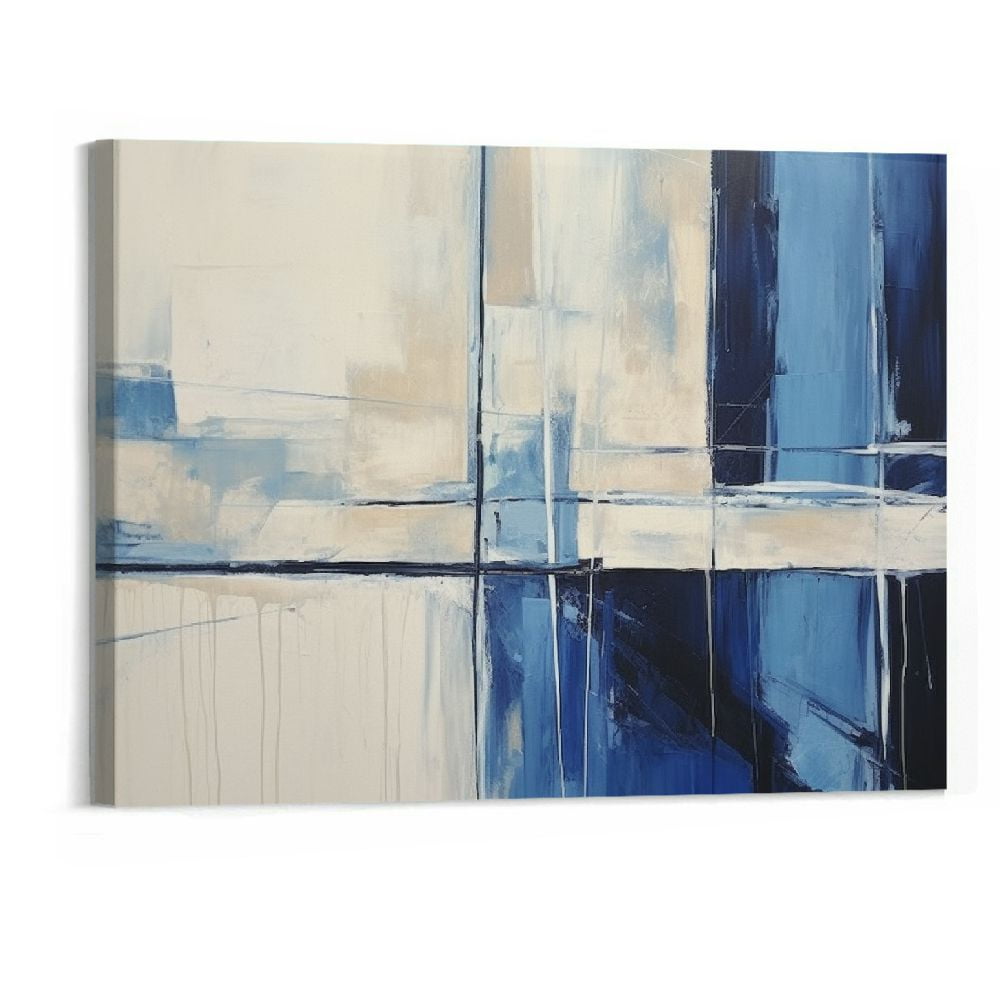 PRATYUS Abstract Canvas Wall Art Modern Geometric Art Paintings Blue ... PRATYUS Abstract Canvas Wall Art Modern Geometric Art Paintings Blue ...