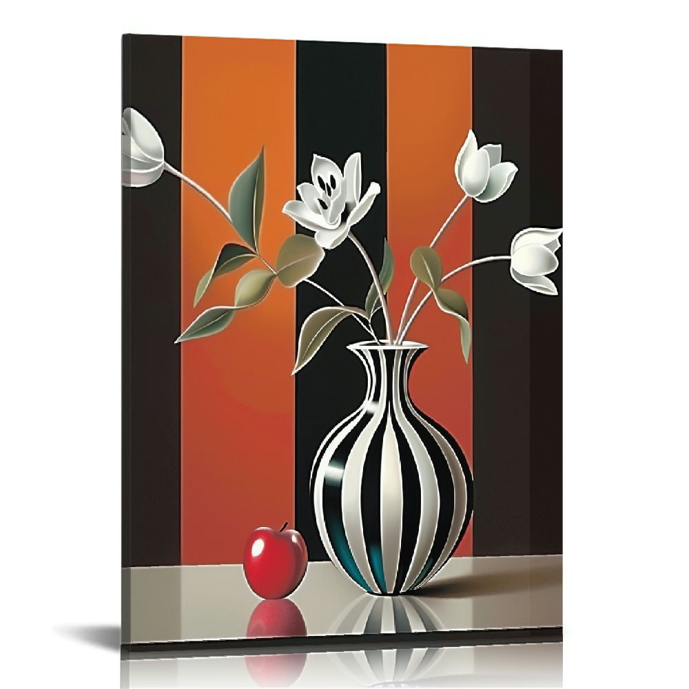 PRATYUS Abstract Red Flower Canvas Wall Art Still Life Canvas Painting ...