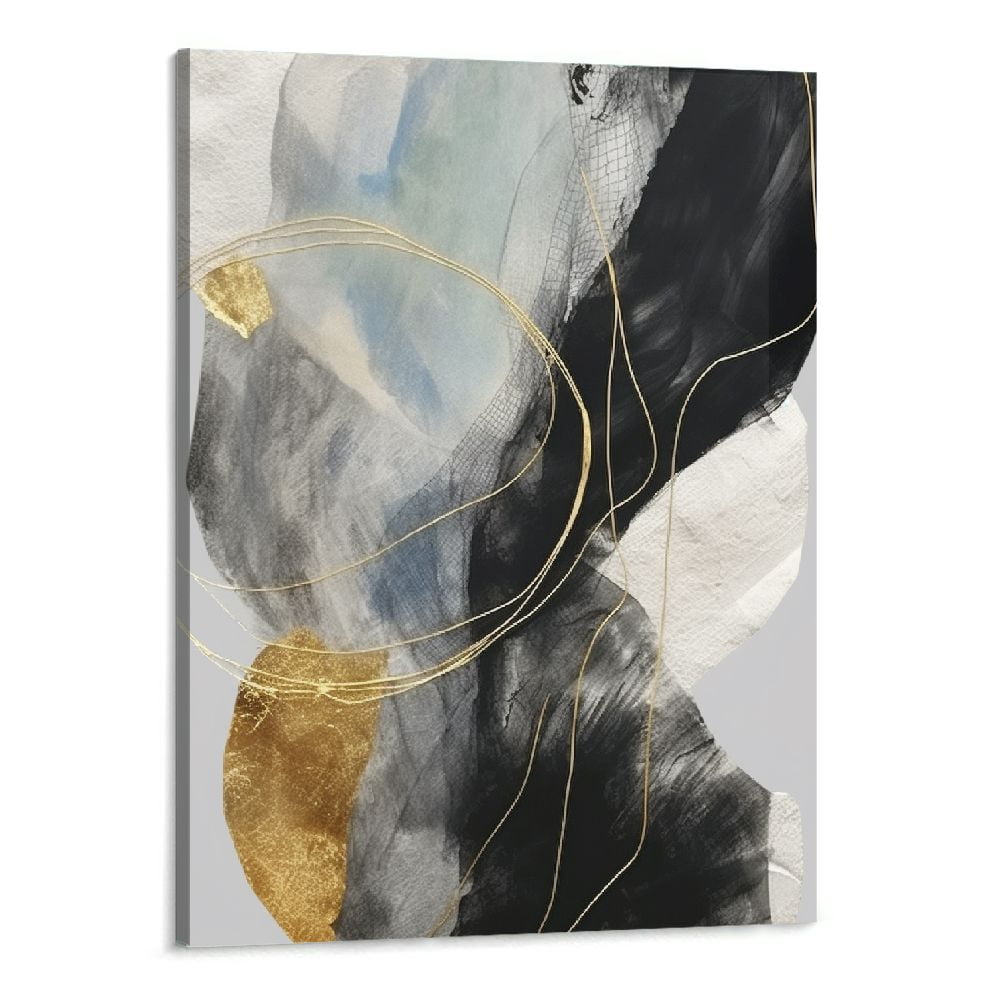 PRATYUS Abstract geometric art black and white canvas wall art ... PRATYUS Abstract geometric art black and white canvas wall art ...