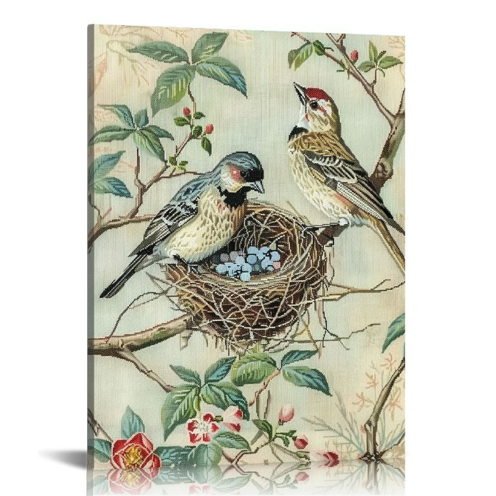 PRATYUS Birds Pictures Wall Decor Spring Hummingbird Canvas Wall Art ...